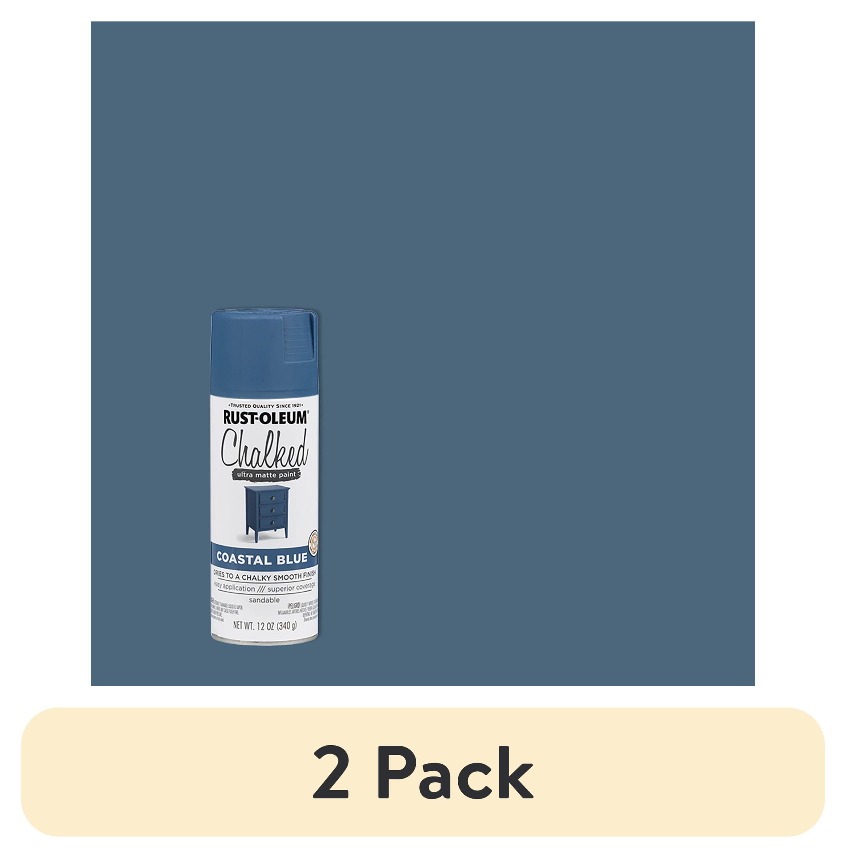 (2 pack) Coastal Blue, Rust-Oleum Chalked Ultra Matte Spray Paint ...