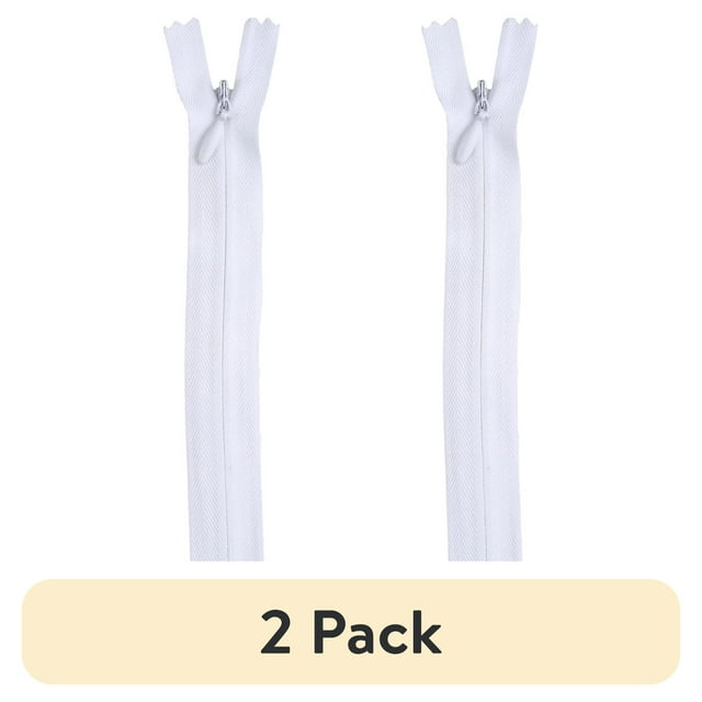 (2 pack) Coats & Clark 9" Polyester All Purpose White Zipper, 1 Each ...