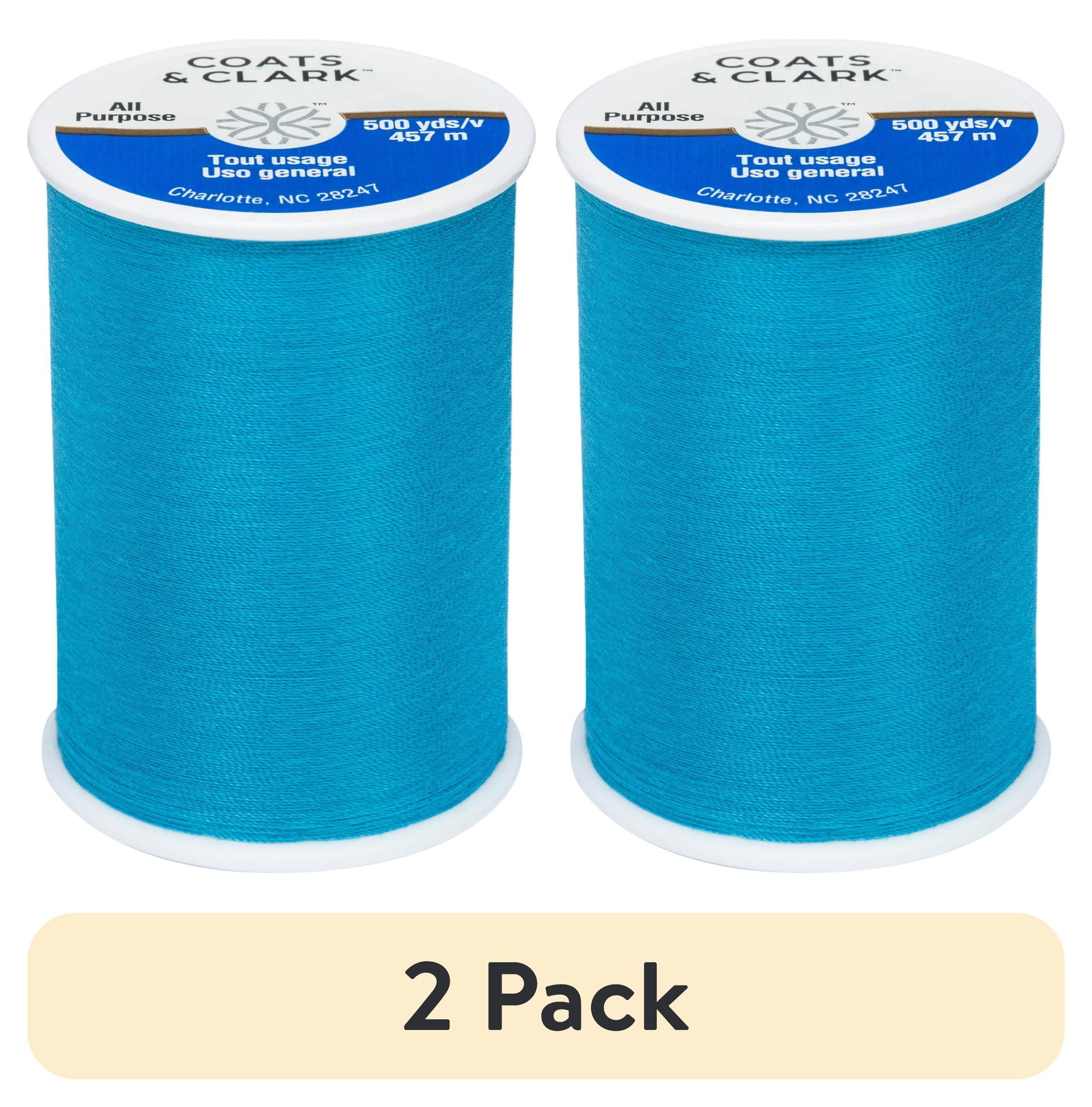 (2 pack) Coats & Clark All Purpose Rocket Blue Polyester Thread, 500 ...