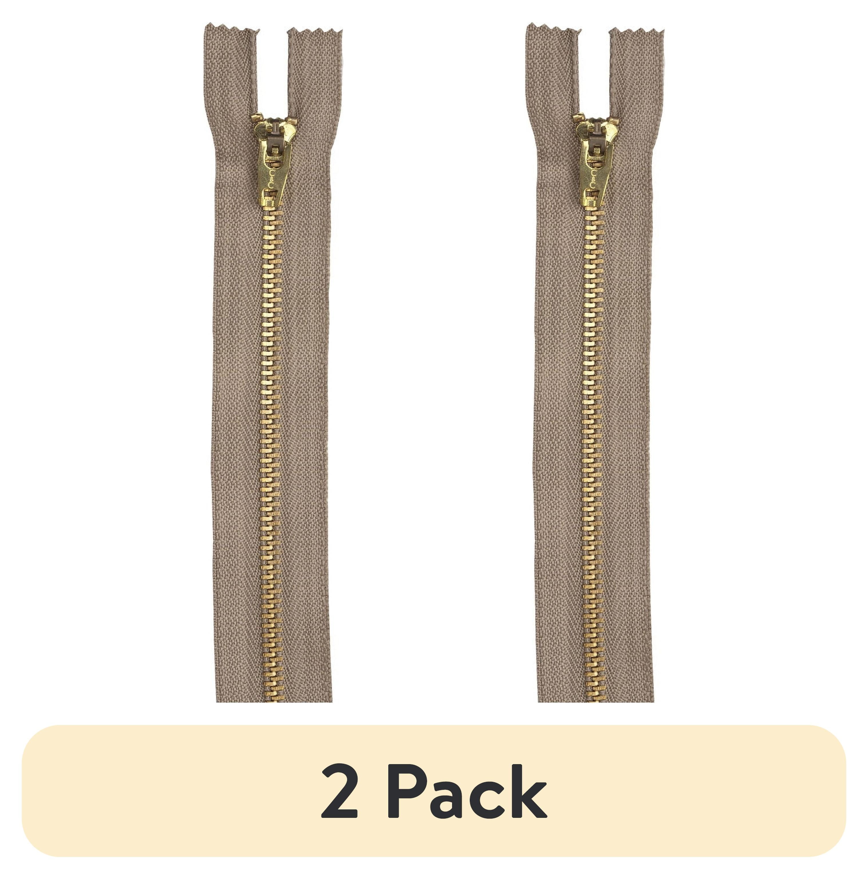 (2 pack) Coats & Clark Brass Jeans Sewing Zipper, 1 Each, 7" , Dogwood ...