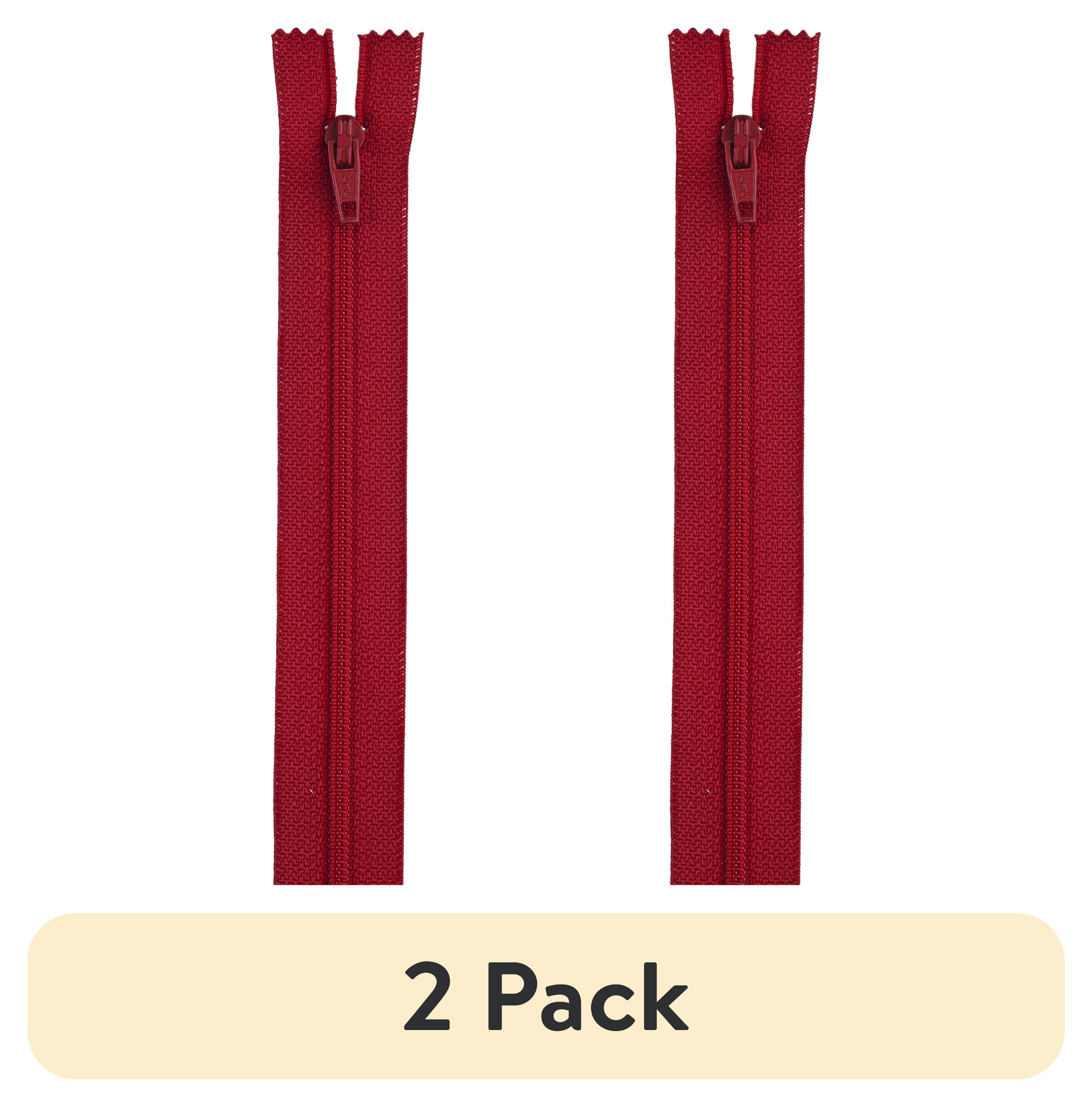 (2 pack) Coats & Clark Polyester 7" All-Purpose Red Sewing Zipper, 1 ...