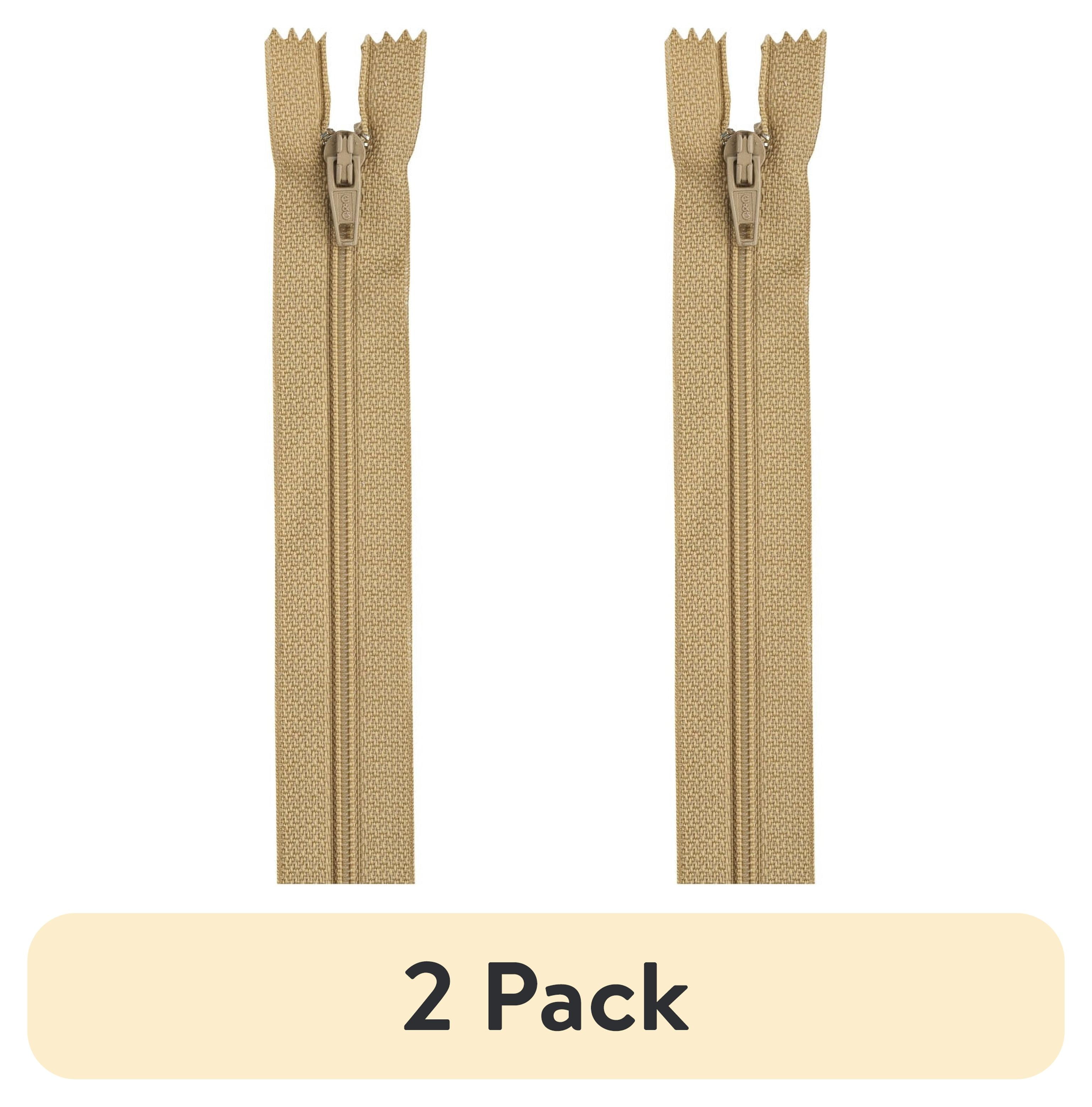 (2 pack) Coats & Clark Polyester 9" All Purpose Camel Sewing Zipper, 1 ...