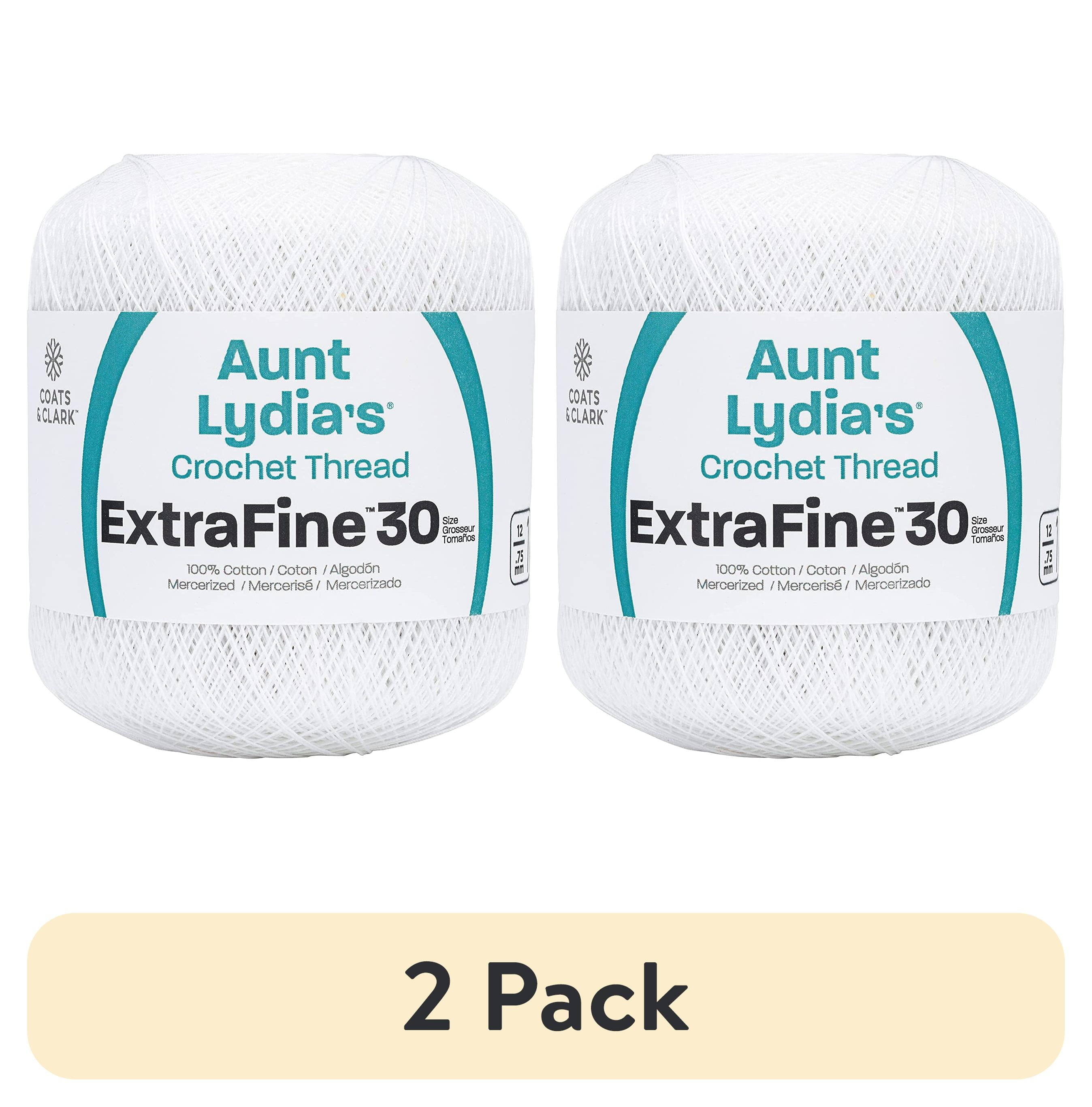 (2 pack) Coats Crochet 180.0201 Extra Fine Crochet Thread, 30, White ...