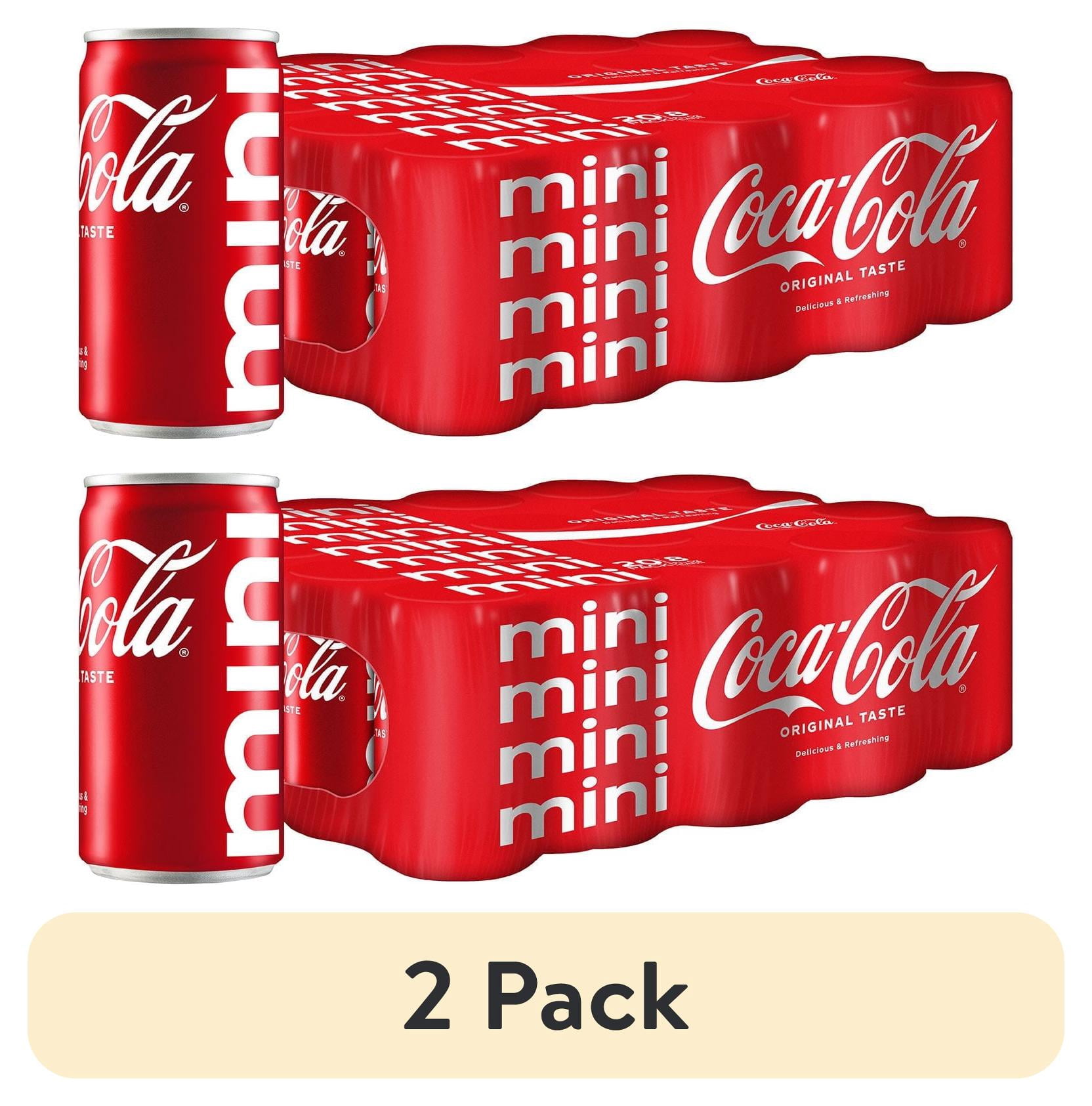 (2 pack) Coca-Cola Mini Soda Pop Soft Drink, 8 fl oz, 20 Pack Cans ...