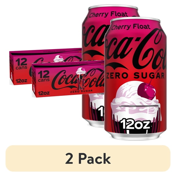 (2 pack) Coca-Cola Zero Sugar Cherry Float Soda Pop Fridge Pack Cans ...