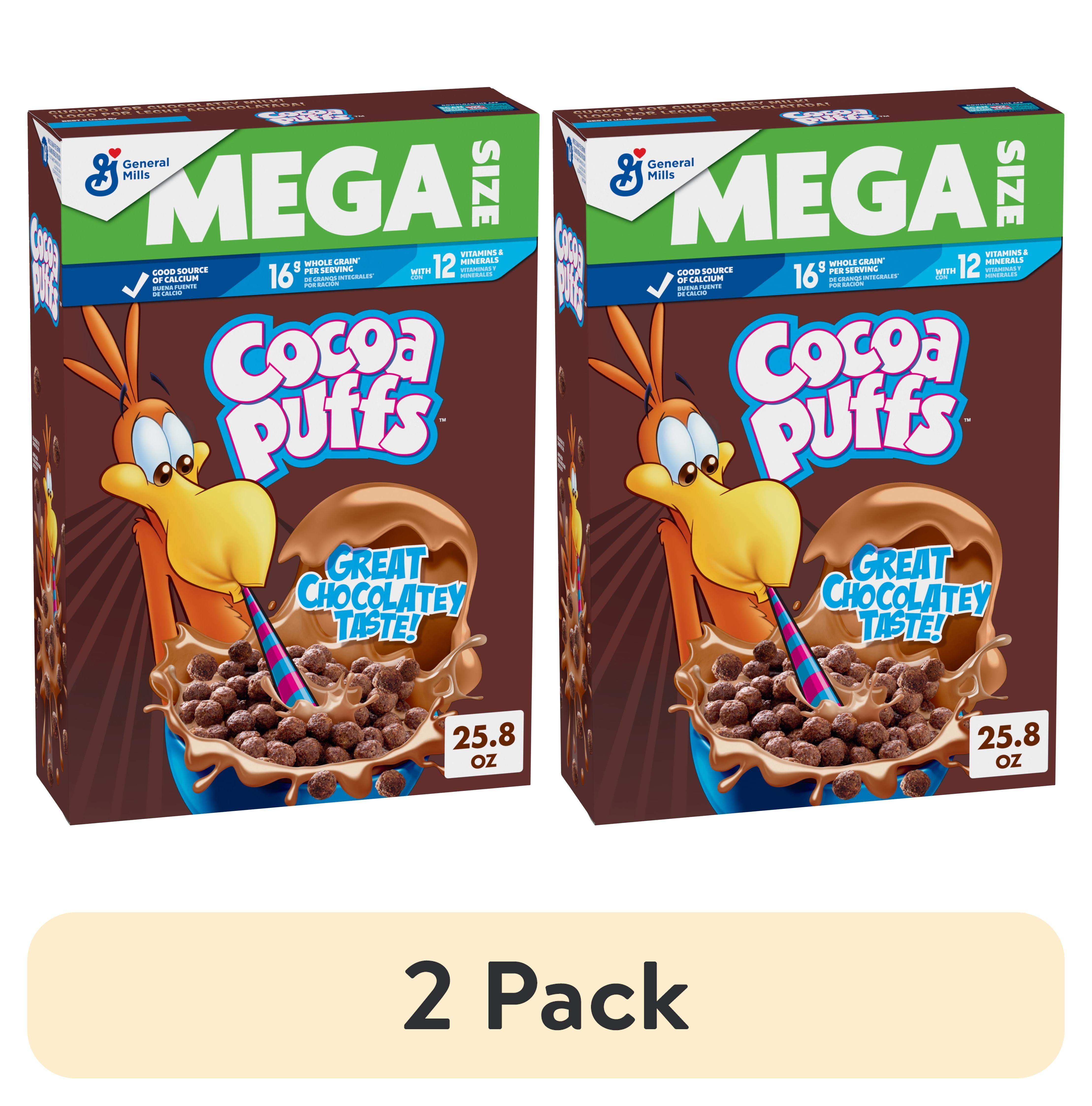 (2 pack) Cocoa Puffs, Chocolatey Breakfast Cereal, Mega Size, 25.8 oz ...