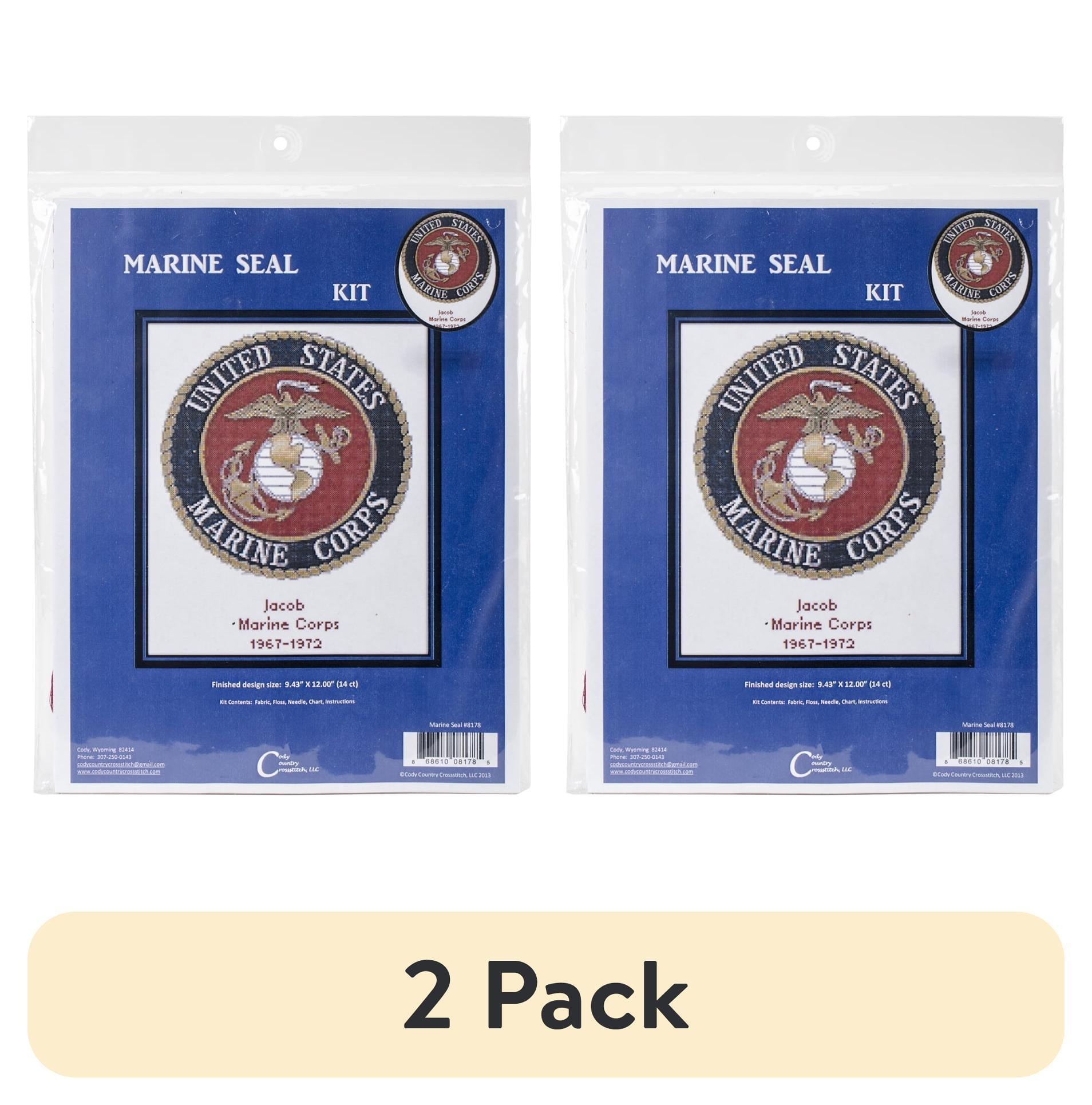 (2 pack) Cody Country Counted Cross Stitch Kit 12"X9.5"-U.S. Marine ...