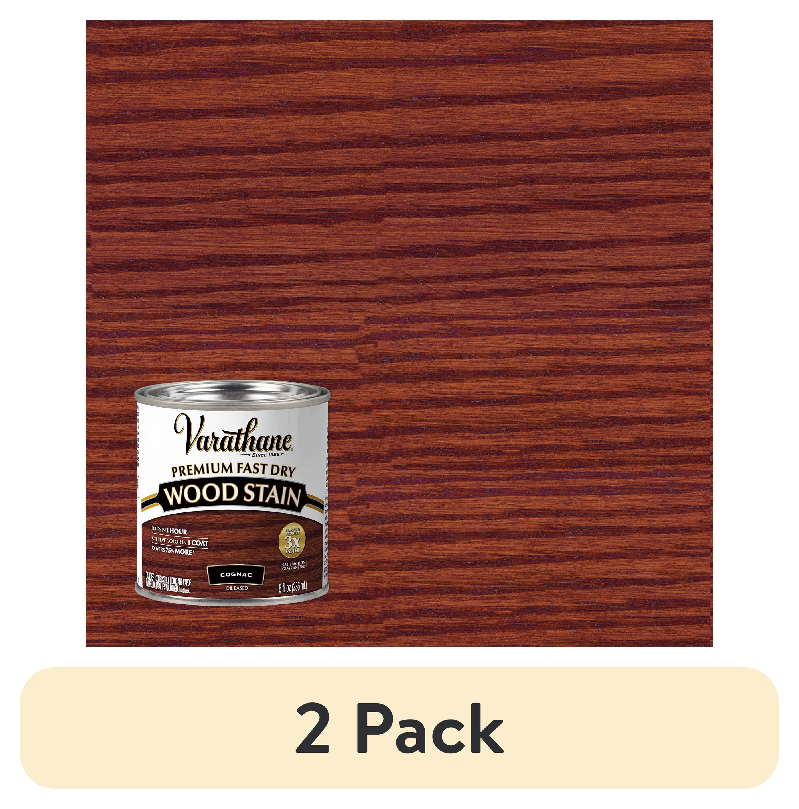 (2 pack) Cognac, Varathane Premium Fast Dry Wood Stain-384349, Half ...