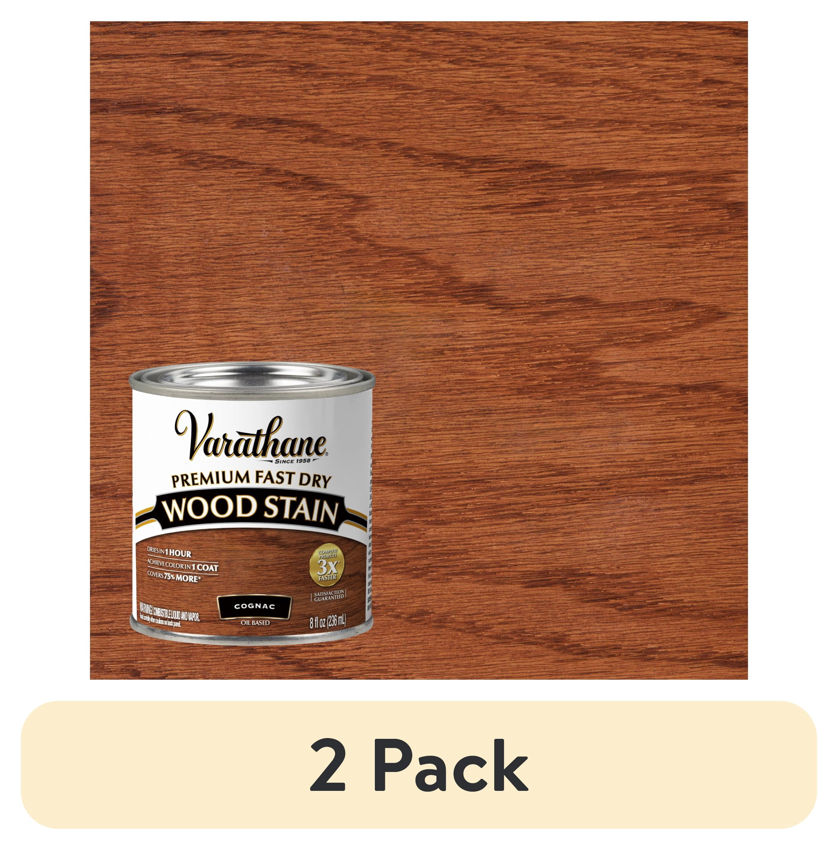 (2 pack) Cognac, Varathane Premium Fast Dry Wood Stain-384349, 8 fl oz ...
