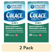 Colace 2-in-1 Stool Softener & Stimulant Laxative Tablets, 30-Count ...