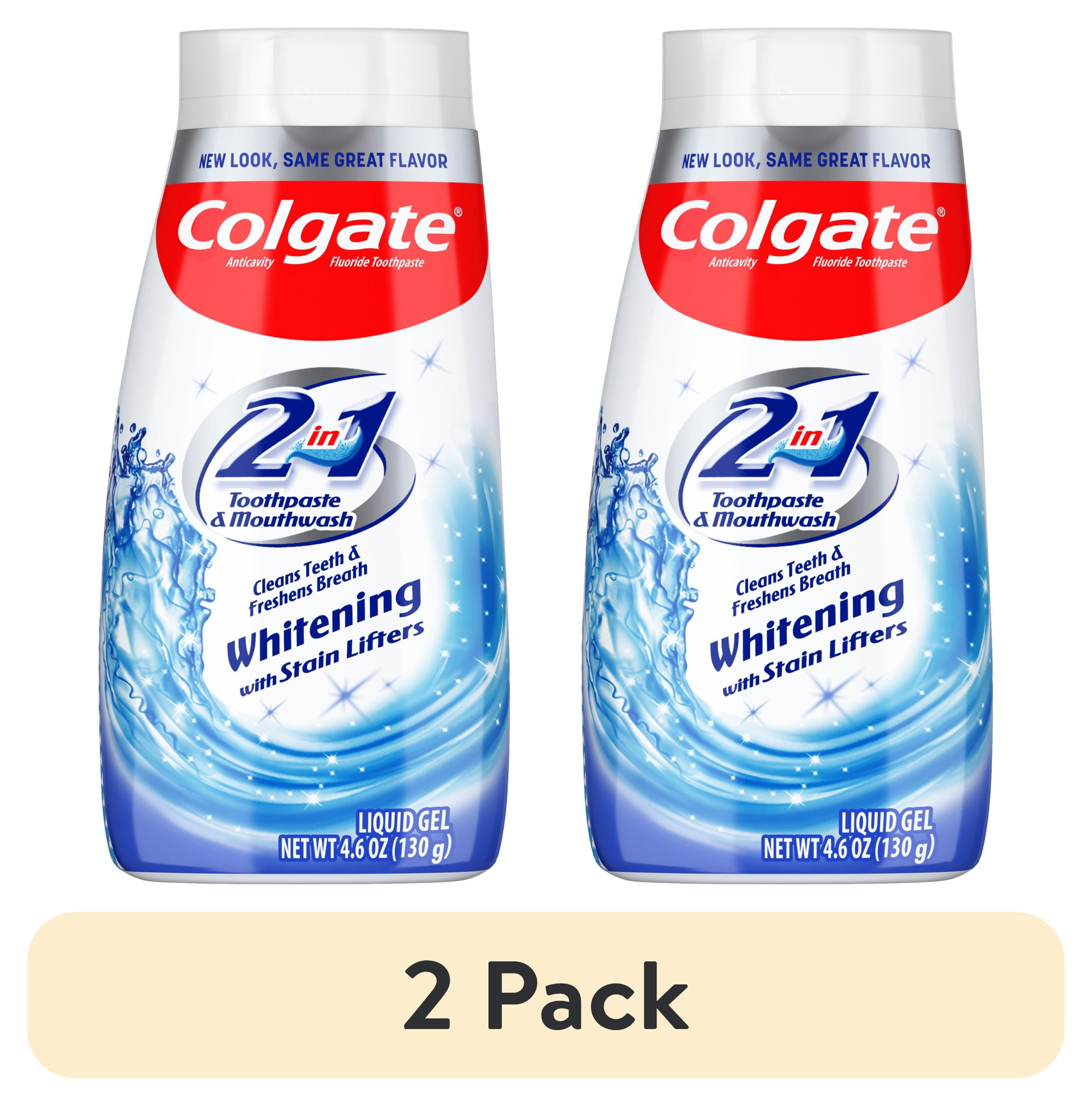 (2 pack) Colgate 2 in 1 Toothpaste and Whitening Mouthwash, Mint, 4.6 ...