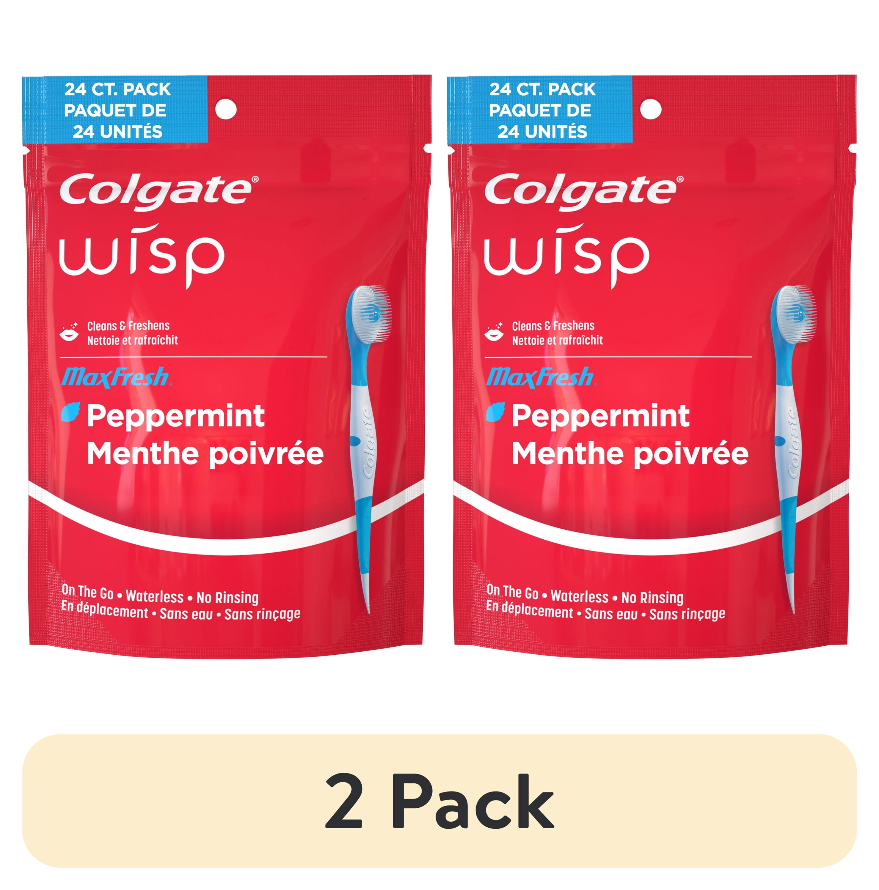 (2 pack) Colgate Max Fresh Wisp Disposable Travel Toothbrushes, Mini ...