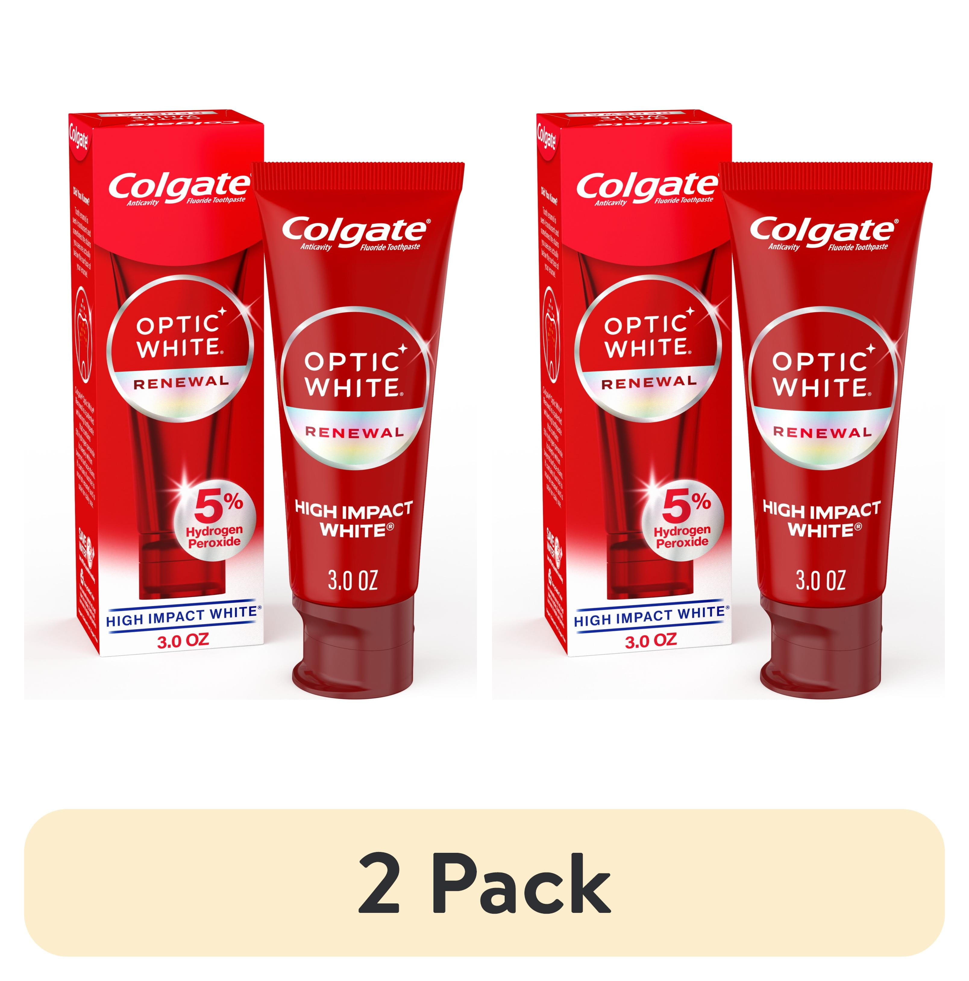 (2 pack) Colgate Optic White Renewal Teeth Whitening Toothpaste, Mint ...