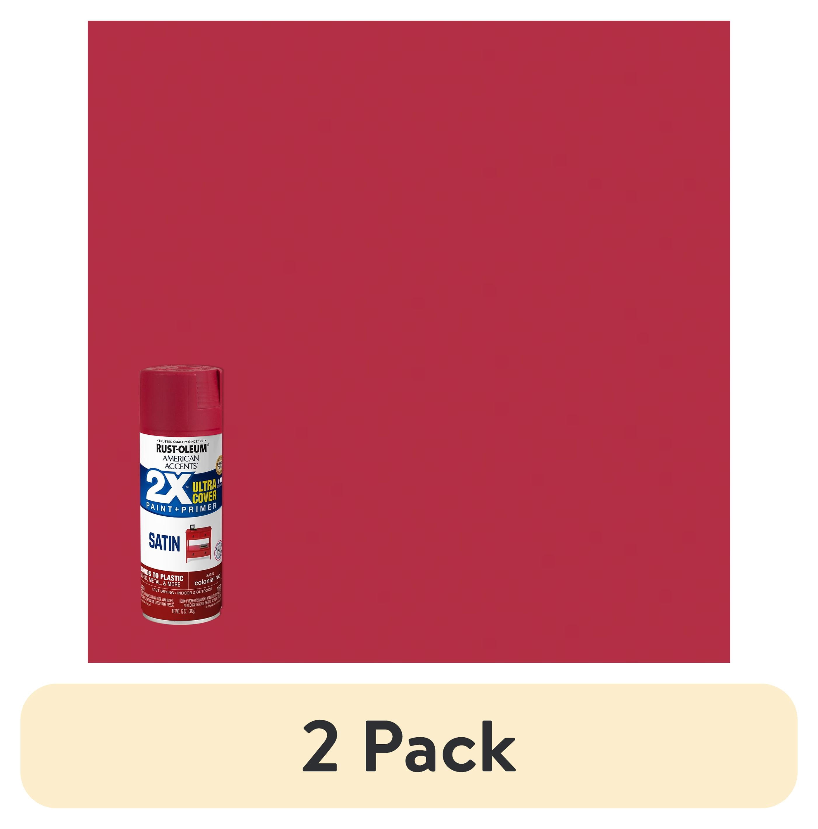 (2 pack) Colonial Red, Rust-Oleum American Accents 2X Ultra Cover Satin ...
