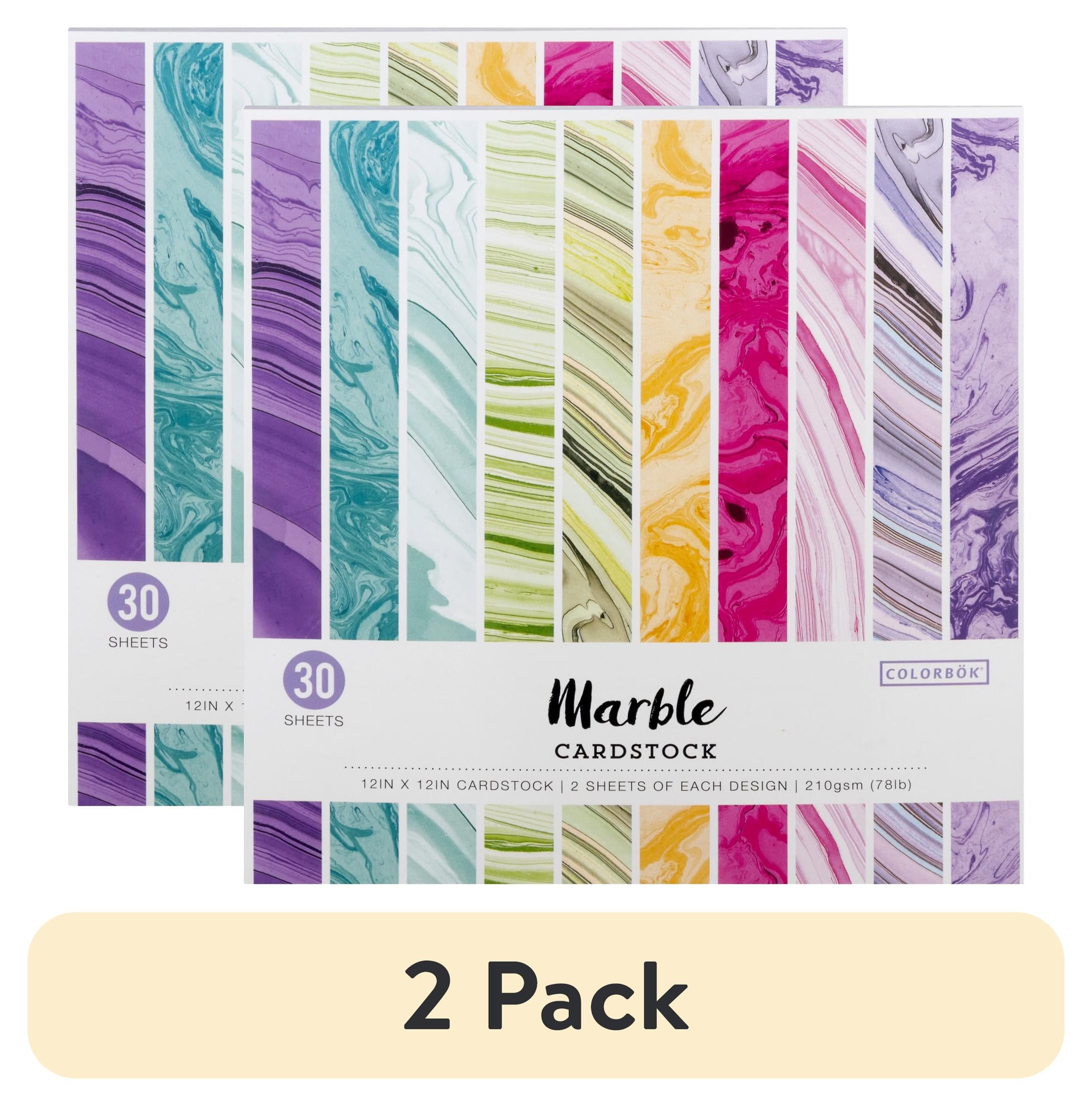 (2 pack) Colorbök Multicolor Marble Cardstock, 12"x12", 121 lb./180 Gsm ...