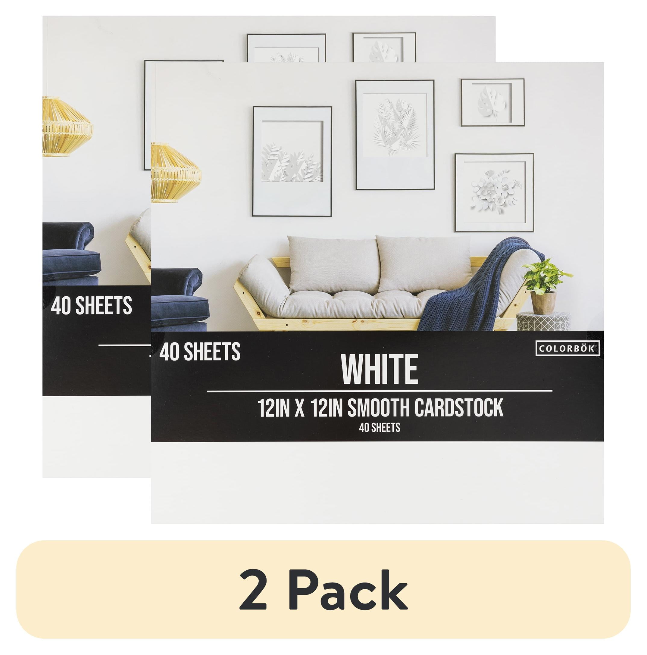 (2 pack) Colorbok Smooth White Cardstock, 12" x 12", 121 lb./180 gsm ...