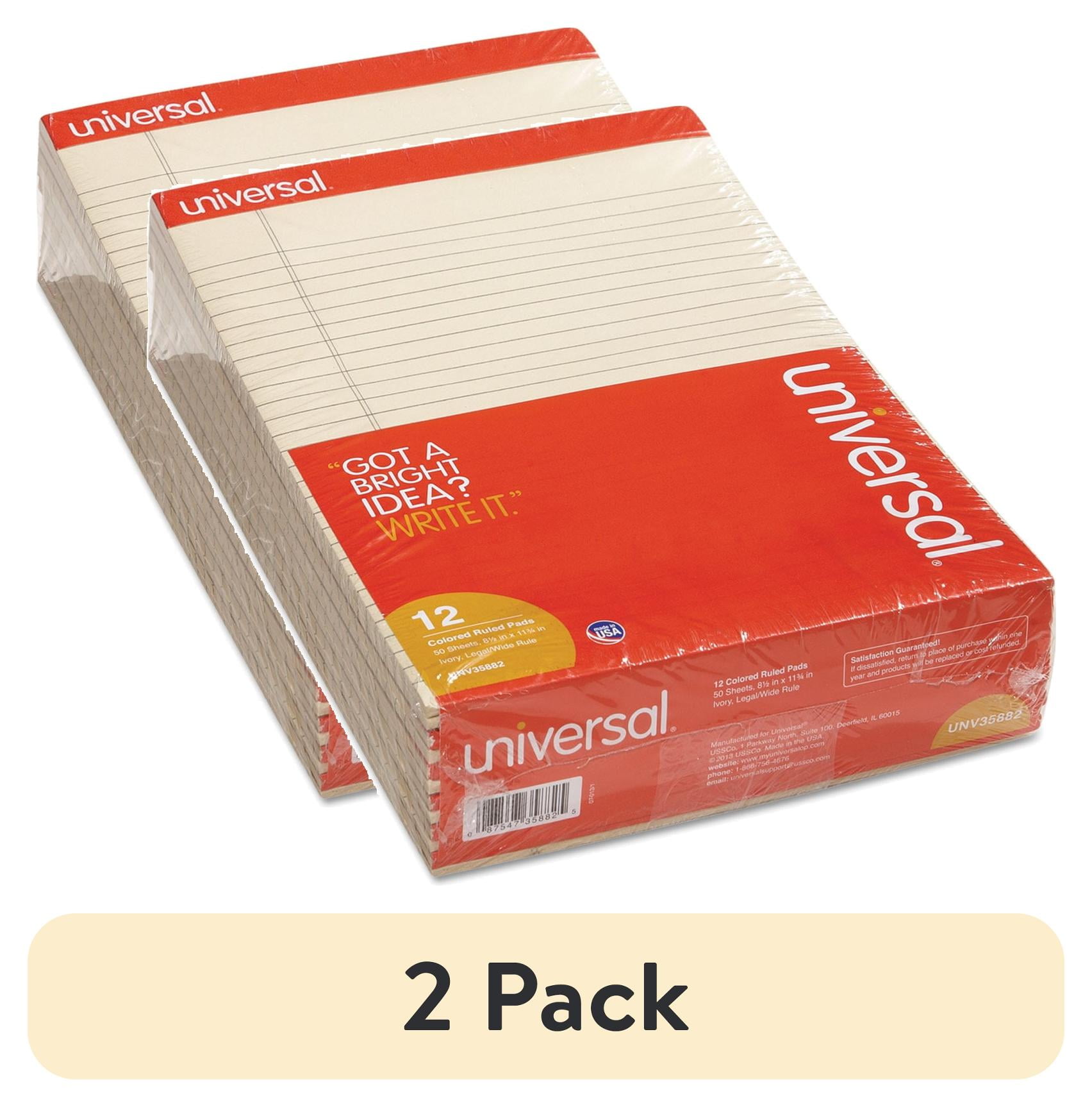 (2 pack) Colored Perforated Writing Pads, Wide/Legal Rule, 8.5 x 11 ...