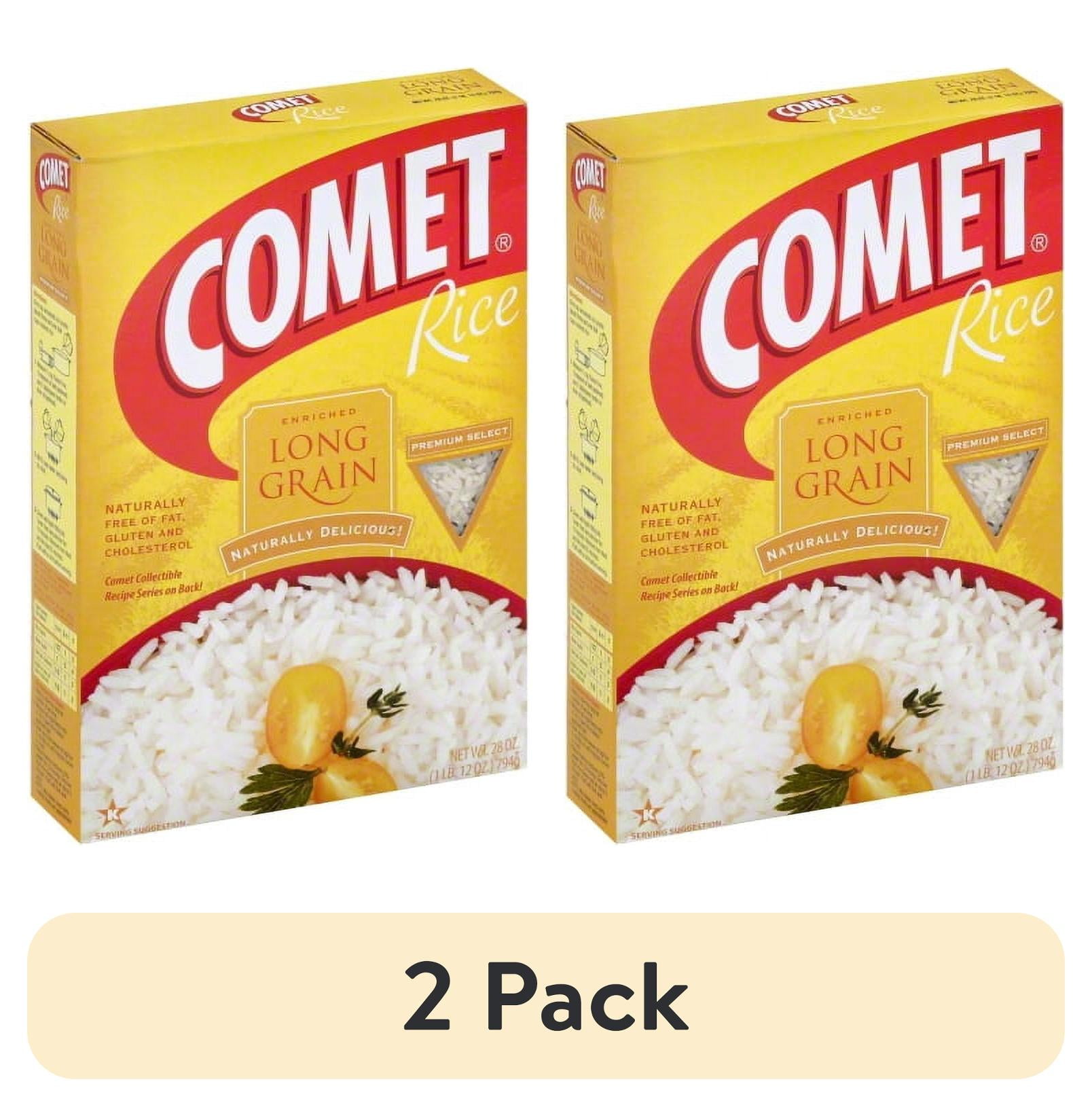 (2 pack) Comet Enriched White Rice, Long Grain Rice, 28 oz Box ...