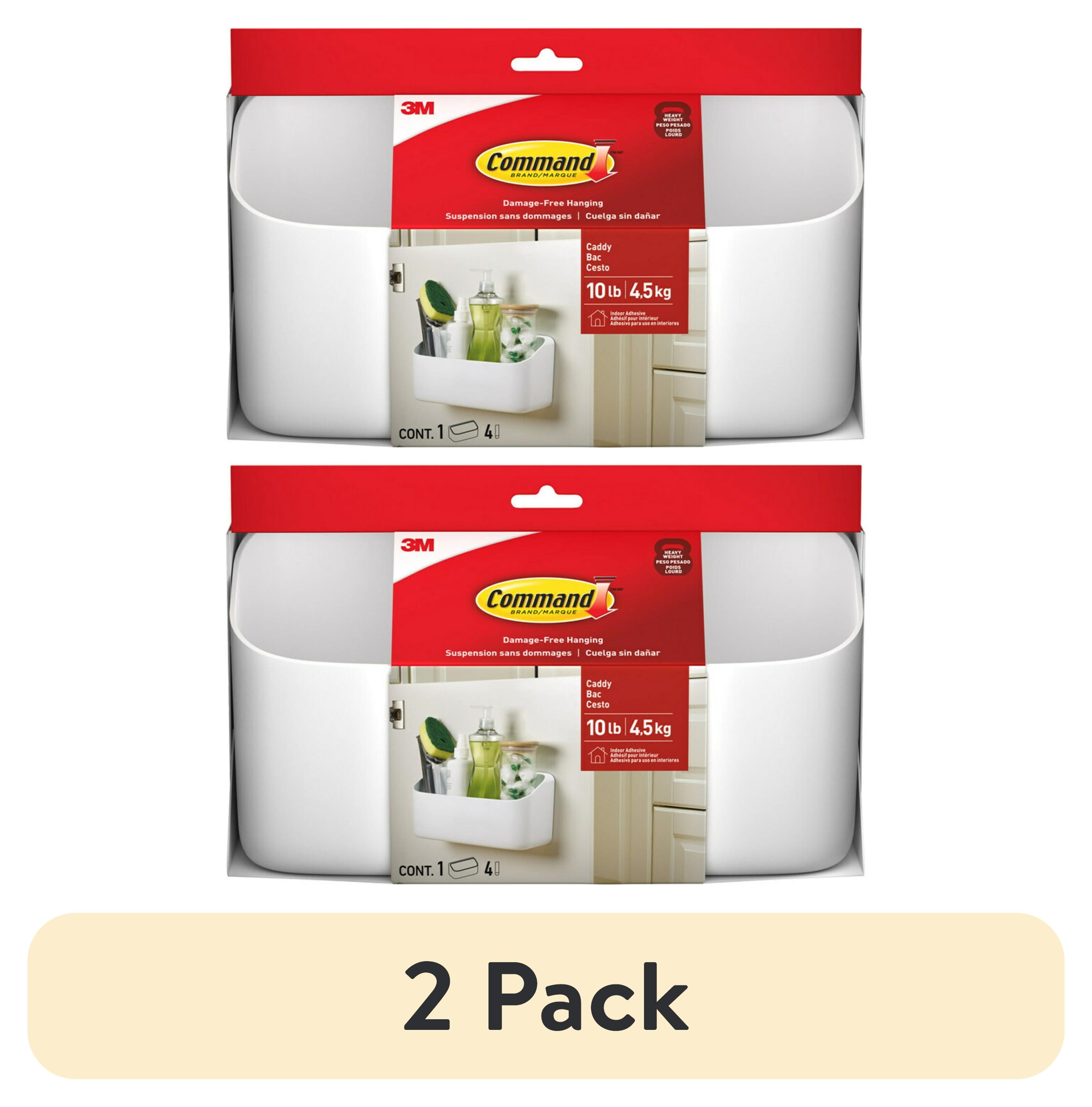 (2 pack) Command Heavyweight Large Caddy, Hangs up to 10lbs, White ...