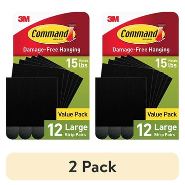 Command Large Picture Hangers, Holds 15 lbs, Black, Damage-Free Hanging ...