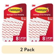 Command Ceiling Hooks 3 Plastic Hooks 4 Foam Strips White, 12 Pack ...