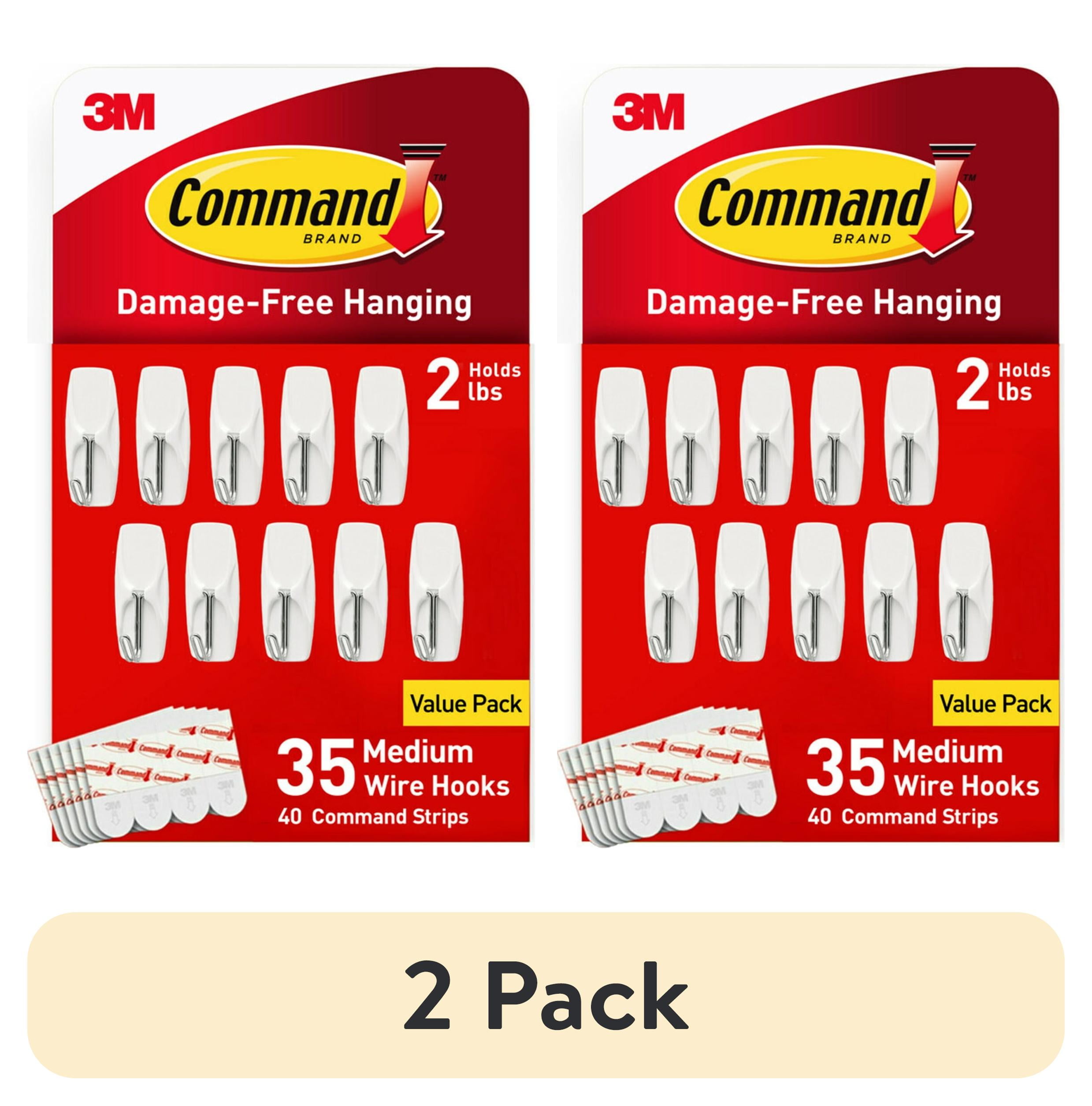 (2 pack) Command® Medium Wire Hooks, 35 Hooks, 40 White Adhesive Strips, 17065S35NA - Walmart.com
