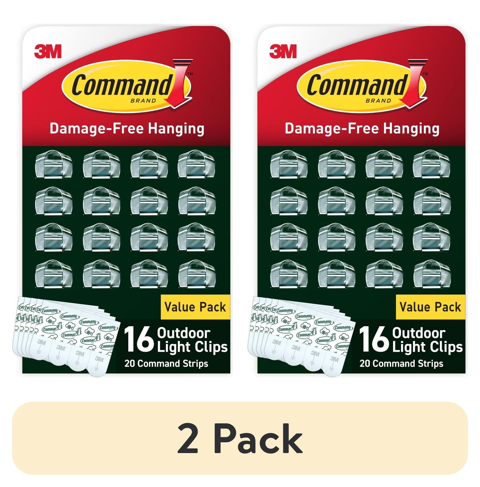 (2 pack) Command Outdoor Light Clips, Clear, Hang Lights, 16 Clips and ...