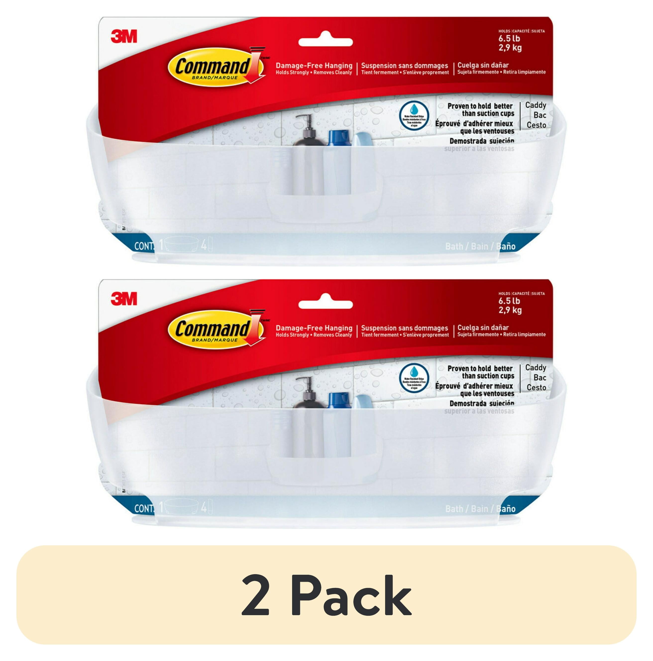 (2 pack) Command Shower Caddy with Water-Resistant Strips, Frosted, 1 ...