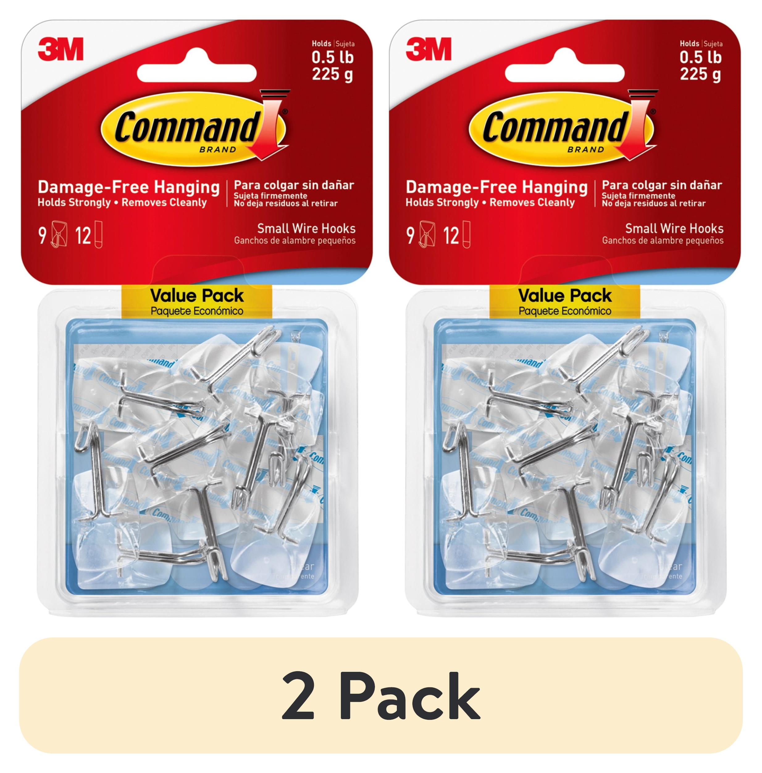 (2 pack) Command Small Wire Toggle Hooks, Clear, Damage Free Decorating, 9 Hooks - Walmart.com
