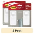 (2 pack) Command White Curtain Rod Hooks, 2 Hooks, 4 Adhesive Strips ...