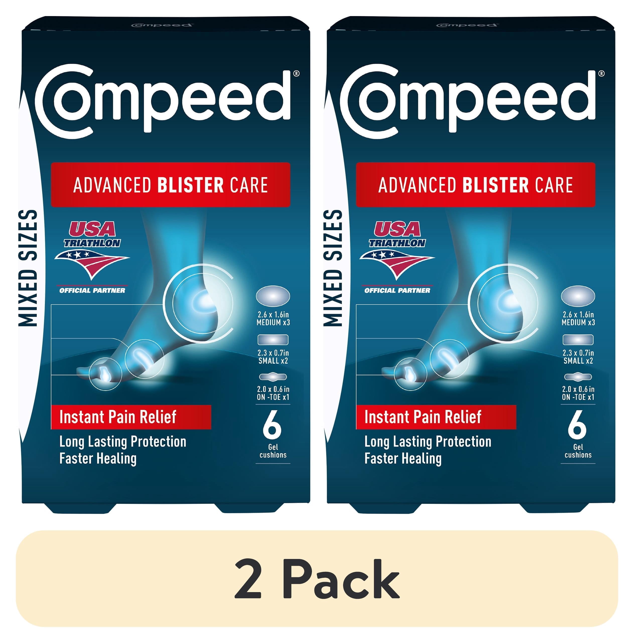 (2 pack) Compeed Advanced Blister Care Pads, Mixed Sizes, 6 ct ...
