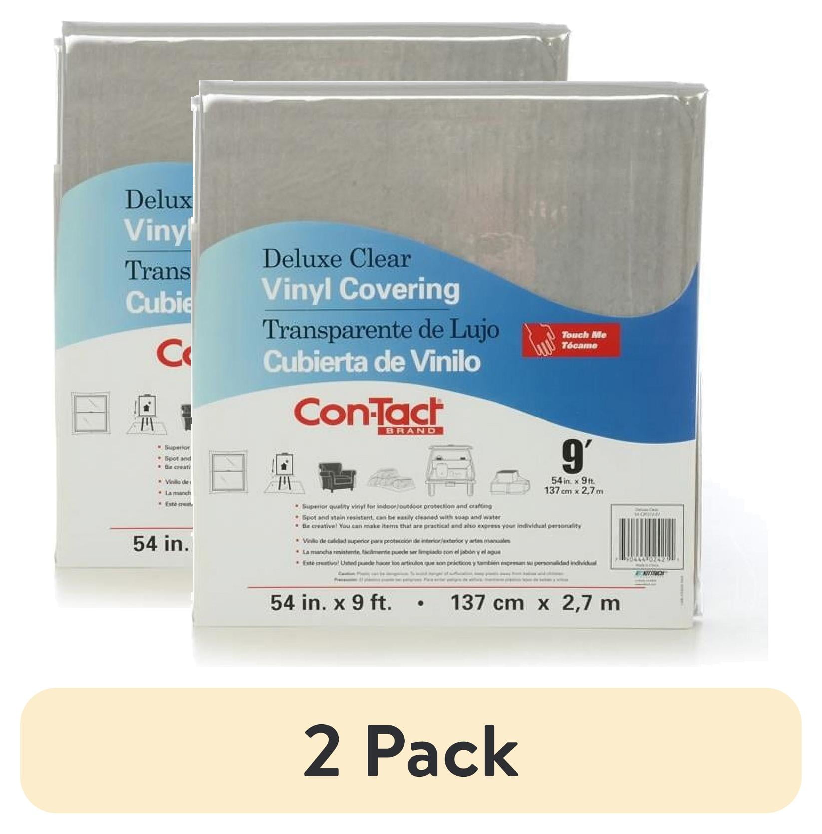 (2 pack) Con-Tact Clear Vinyl 54" x 108" Deluxe Weight Covering, 1 Each - Walmart.com