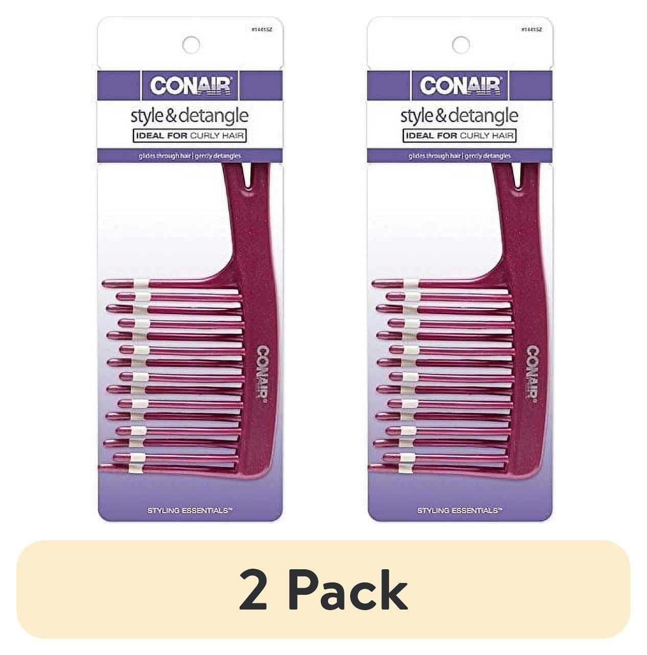 (2 pack) Conair Styling Essentials Detangling Comb, Style & Detangle ...
