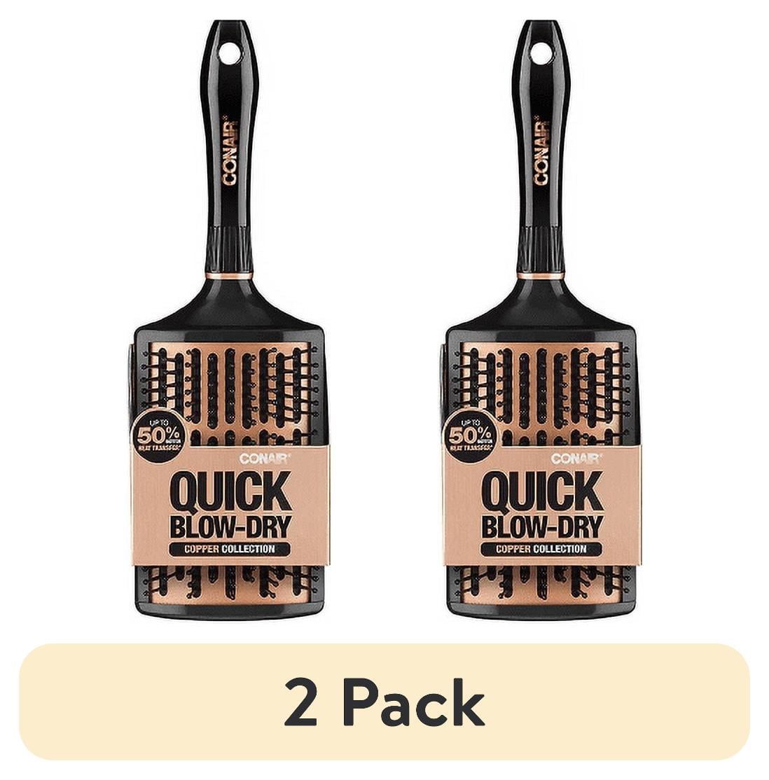 (2 pack) Conair Quick Blow-Dry Pro Curved Copper Brush, Black - Walmart.com