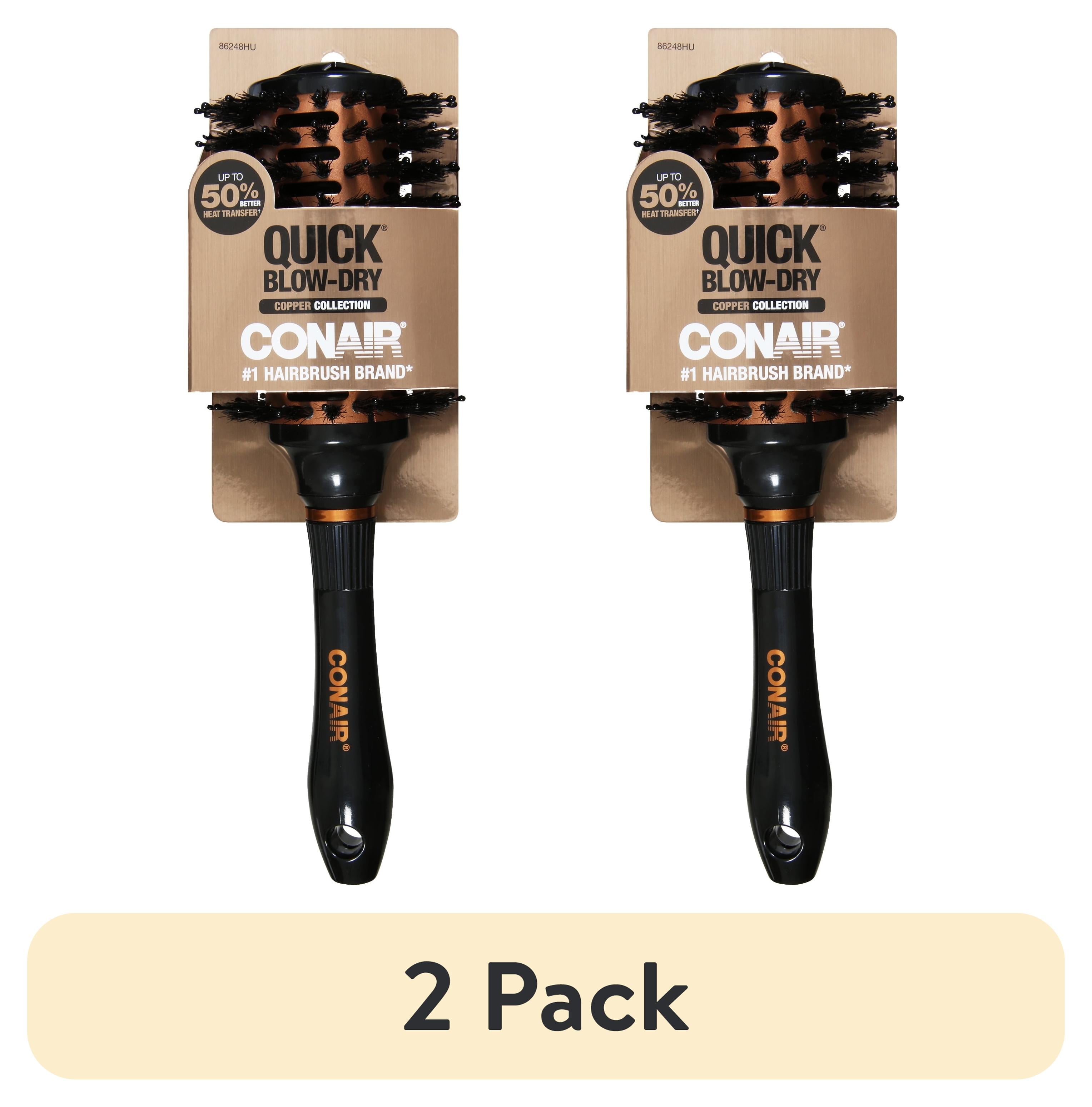(2 pack) Conair Quick Blow Dry Pro Porcupine Round Hair Brush - Copper ...