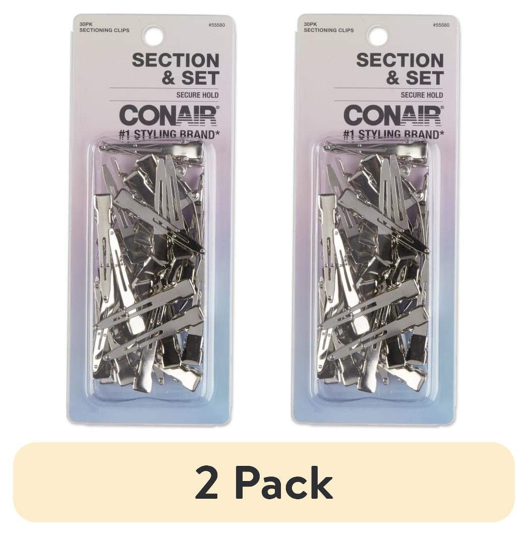 (2 pack) Conair Single Prong Pin-Up Salon Hair Setting Clips, Silver ...