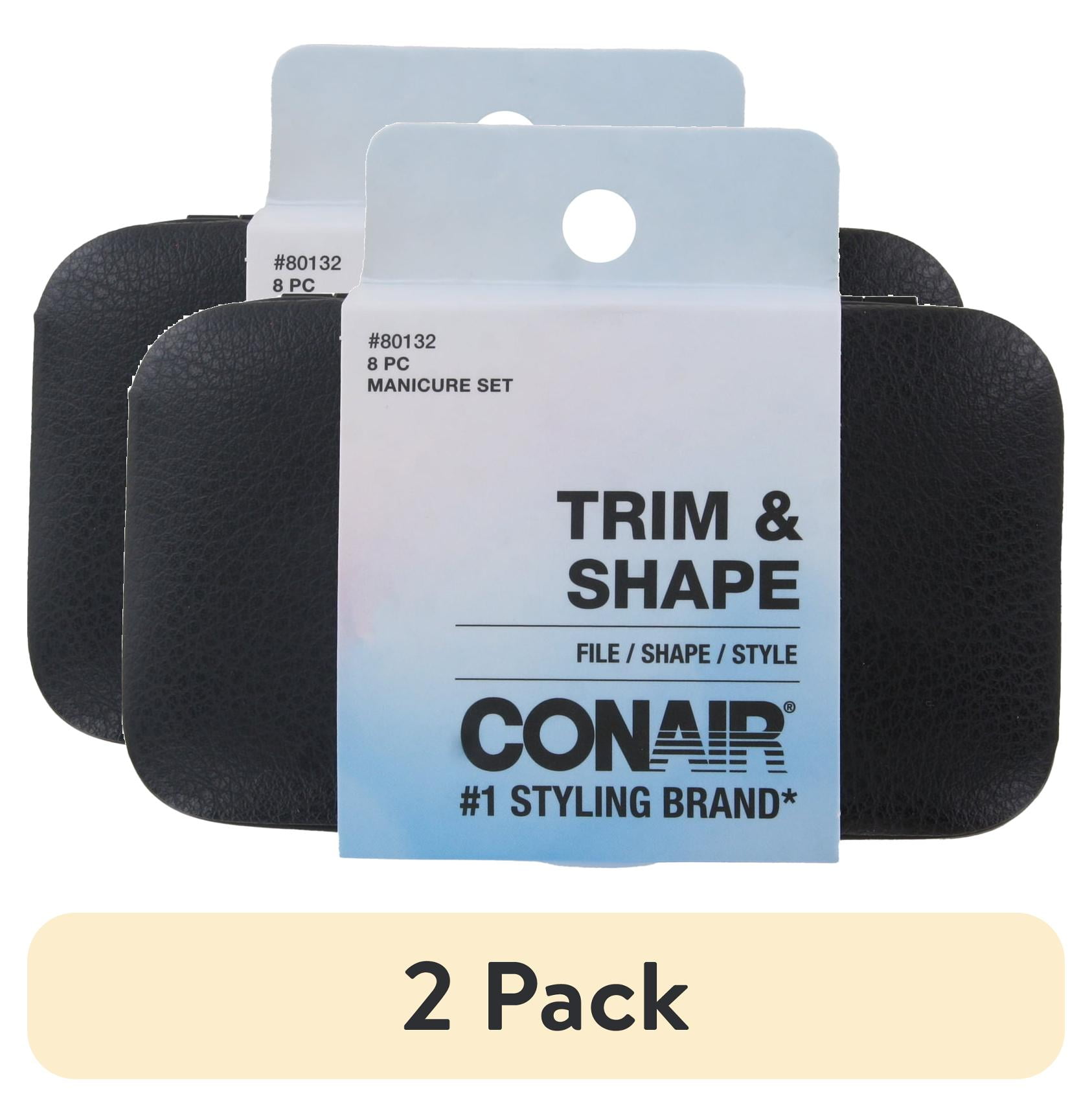 (2 pack) Conair Trim & Shape File, Shape & Style Manicure Set with Case ...