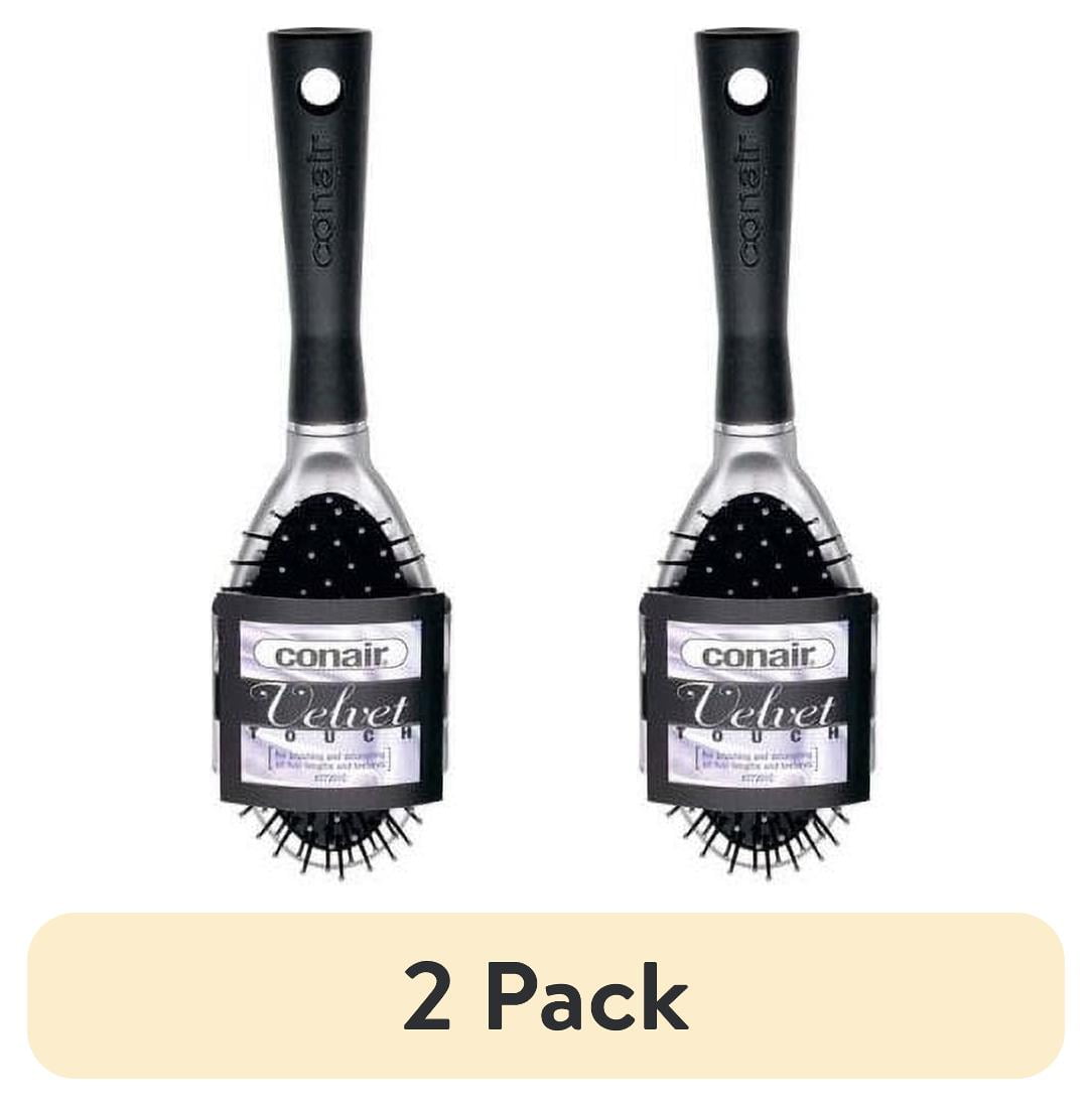 (2 pack) Conair Velvet Touch Cushion Brush, Detangling, All Hair Types ...