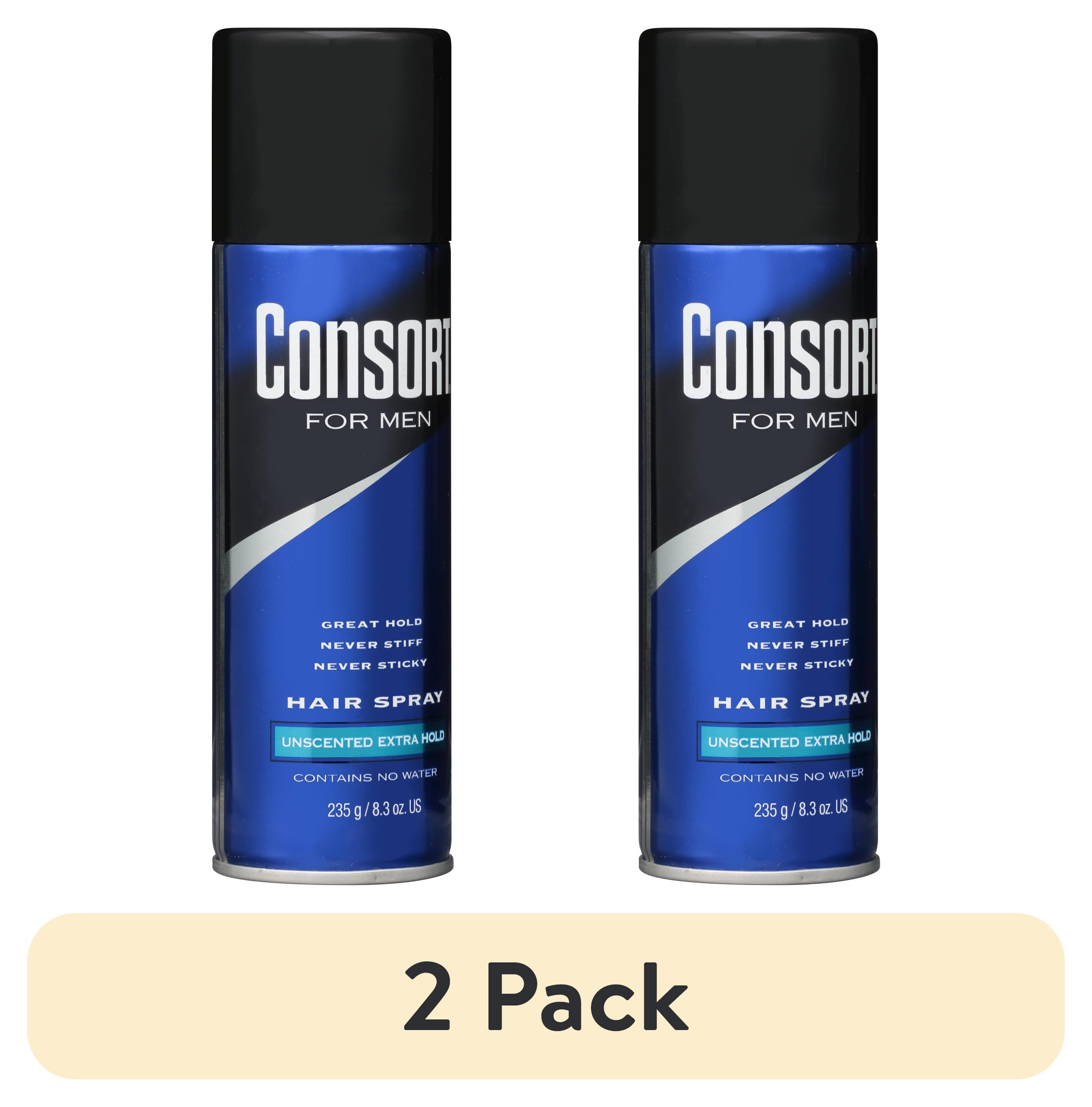 (2 pack) Consort Unscented Extra Hold Hair Spray for Men, 8.3 oz ...