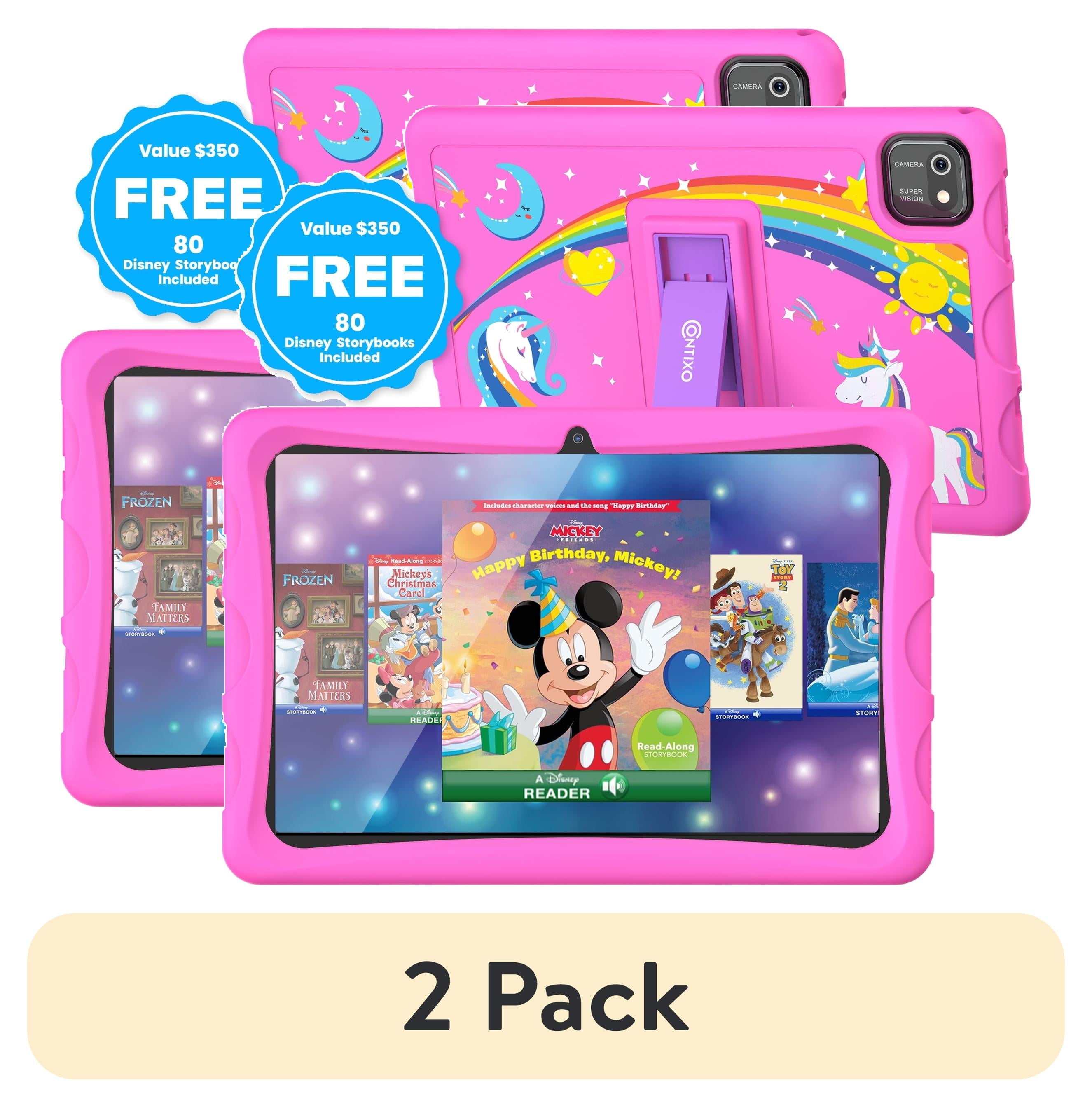 (2 pack) Contixo 10" Kids Tablet, 2025 Model, 80 FREE Disney eBooks ...