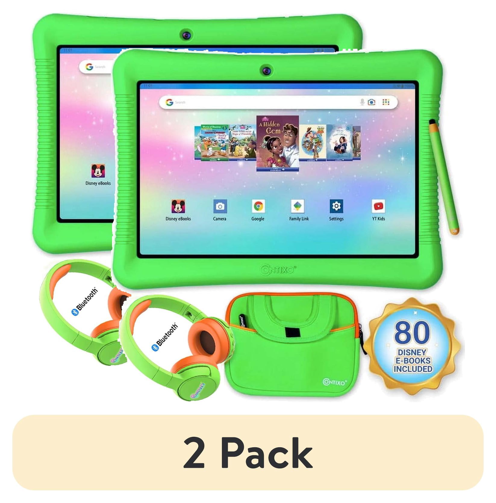 (2 pack) Contixo 10" Kids Tablet Bundle, 80 FREE Disney eBooks ...