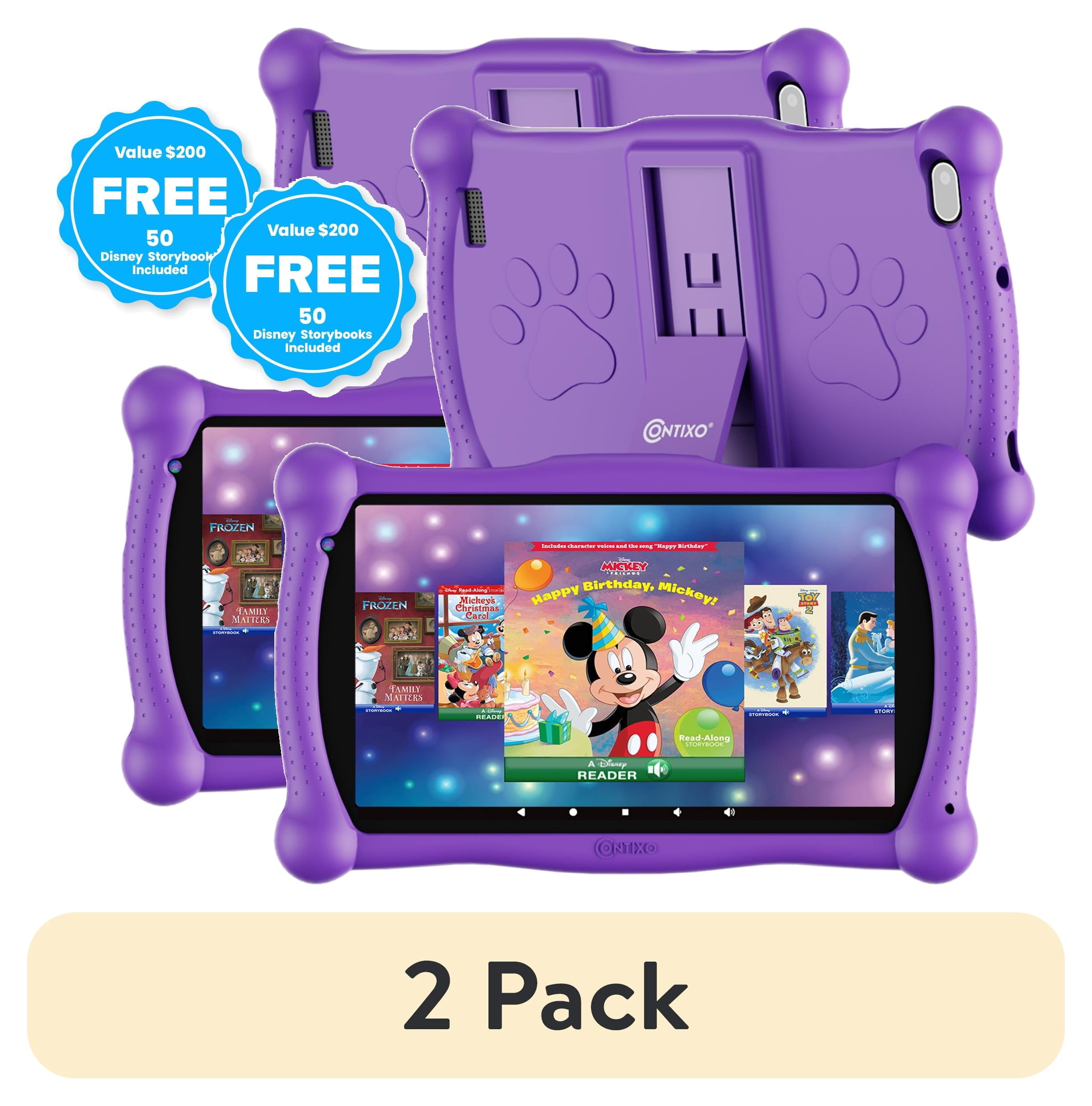 (2 pack) Contixo 7-Inch Kids Tablets, Educational Android Tablet with ...