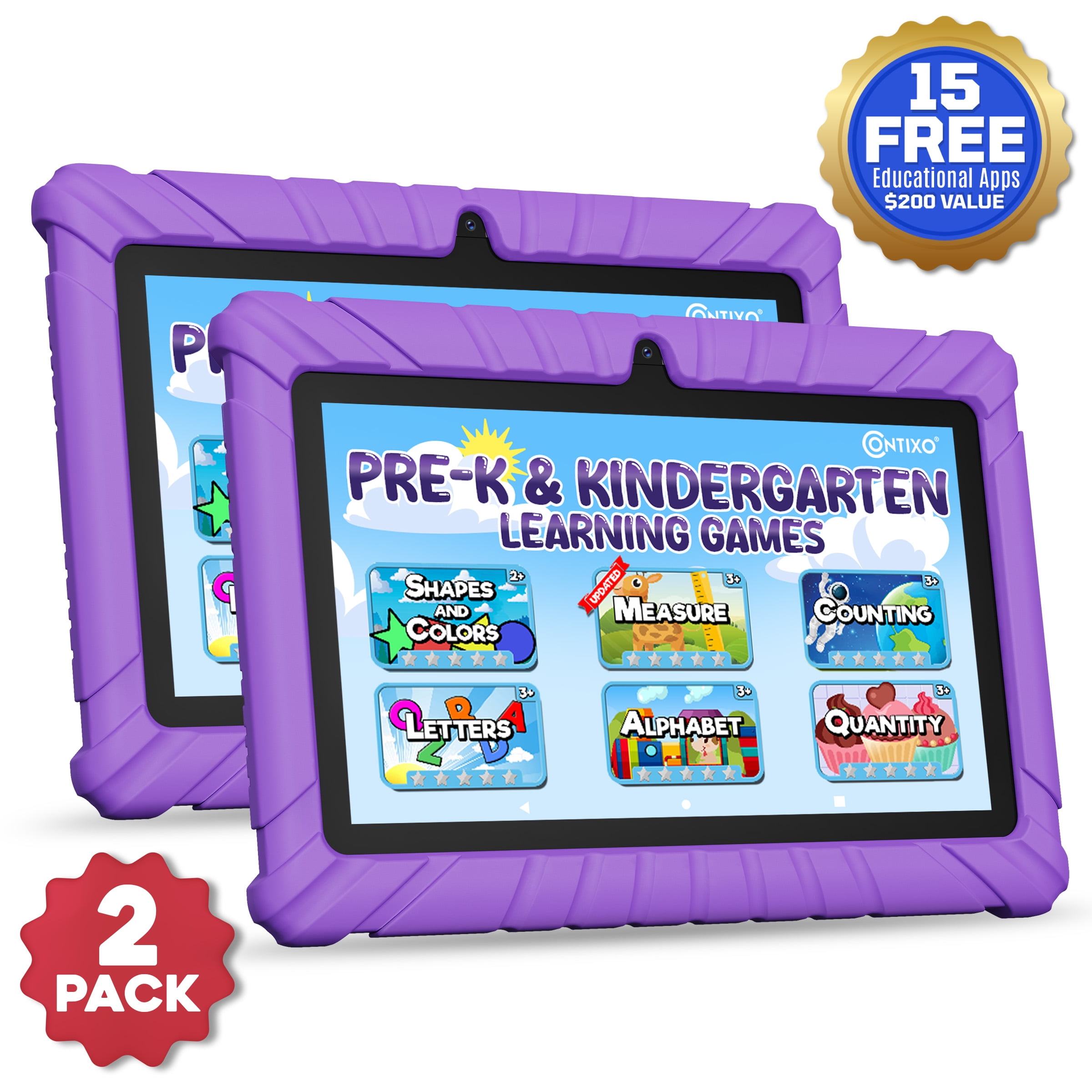 (2 pack) Contixo Kids Tablets 2025, Android Tablet for Kids with ...
