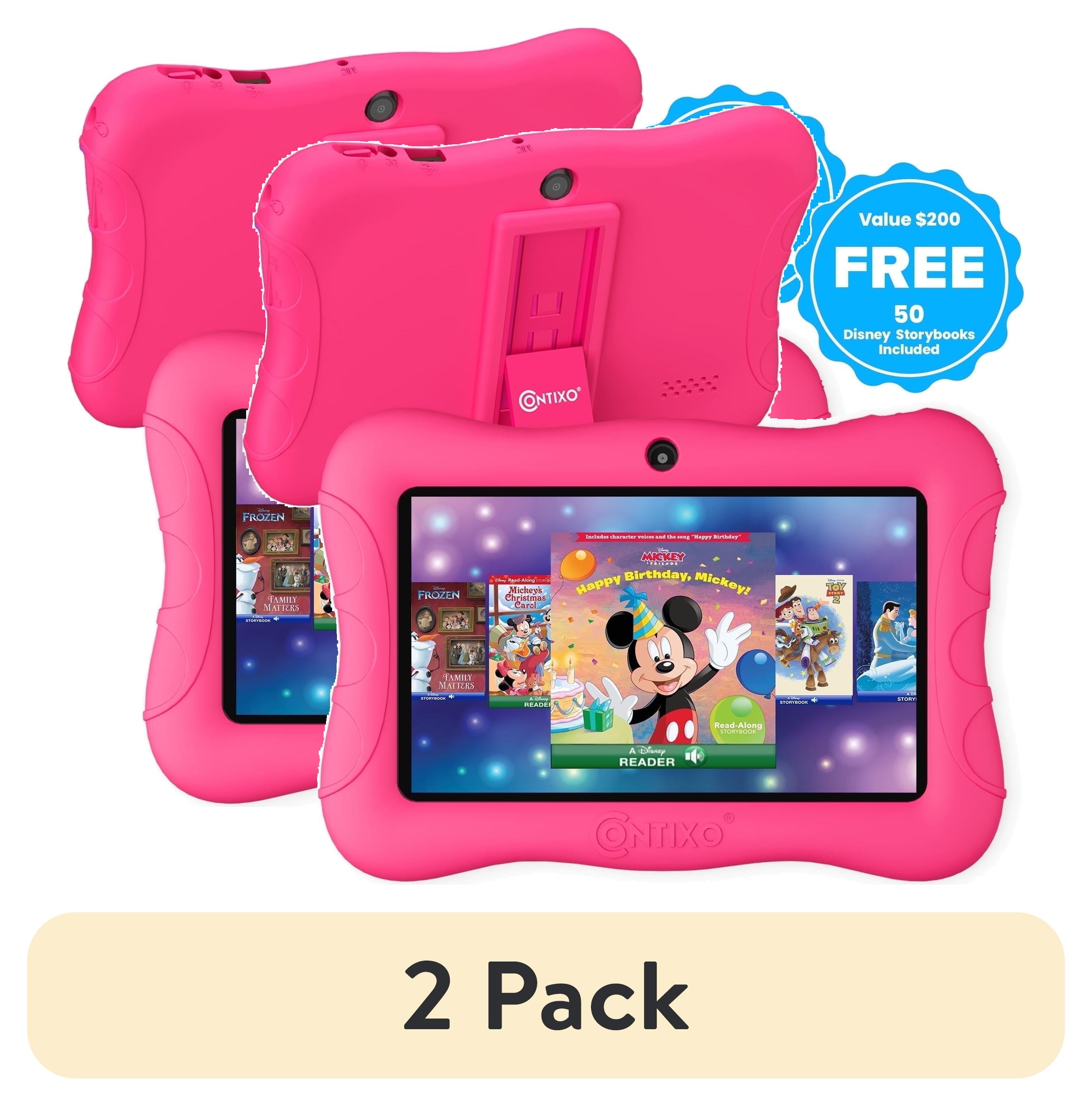 (2 pack) Contixo 7" Kids Tablet, 50 FREE Disney eBooks, 32GB, Educational Android Tablet for ...