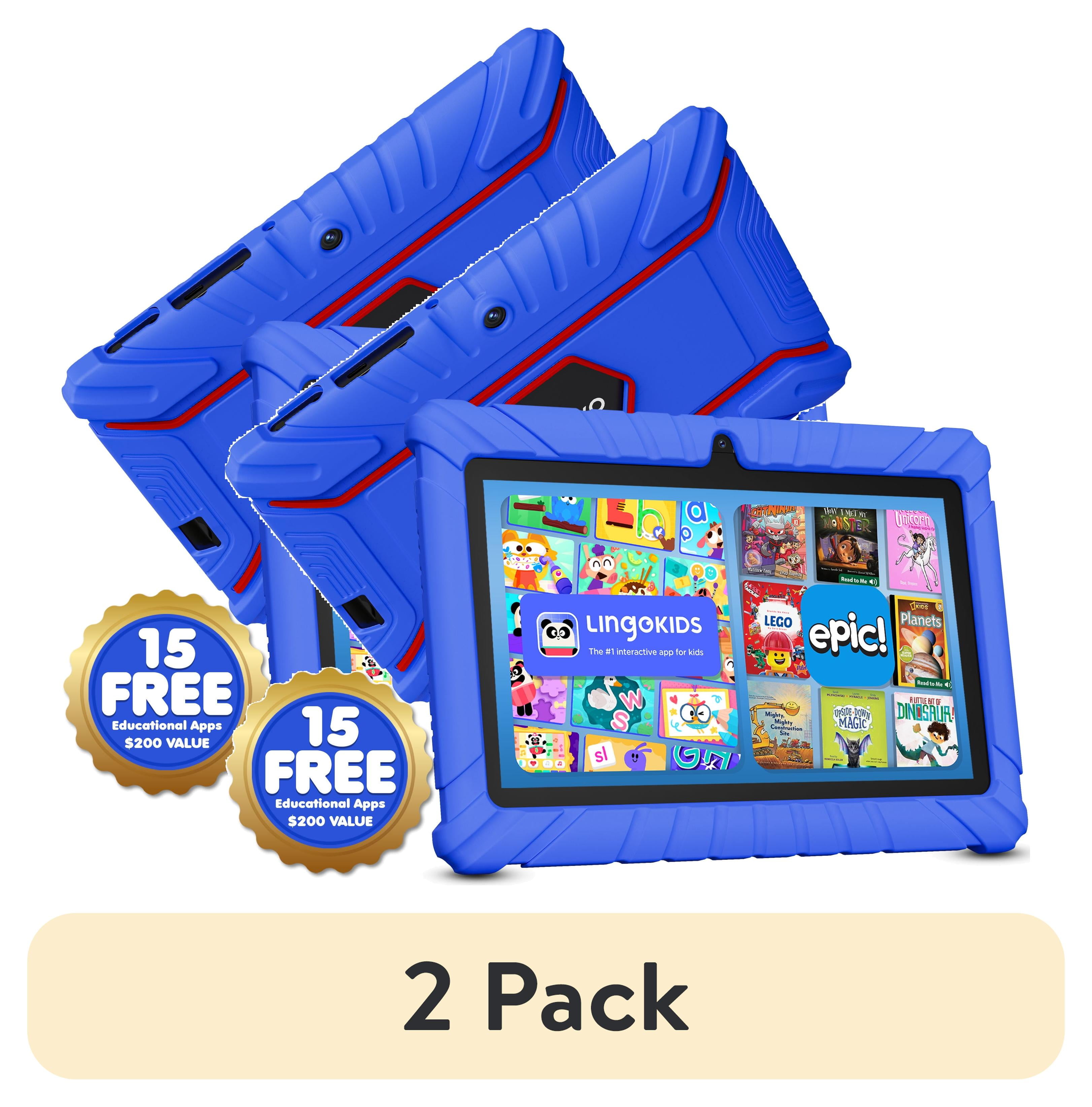 (2 pack) Contixo 7" Kids Tablet, Ages 3-7, Epic & Lingokids, Kid-Proof ...