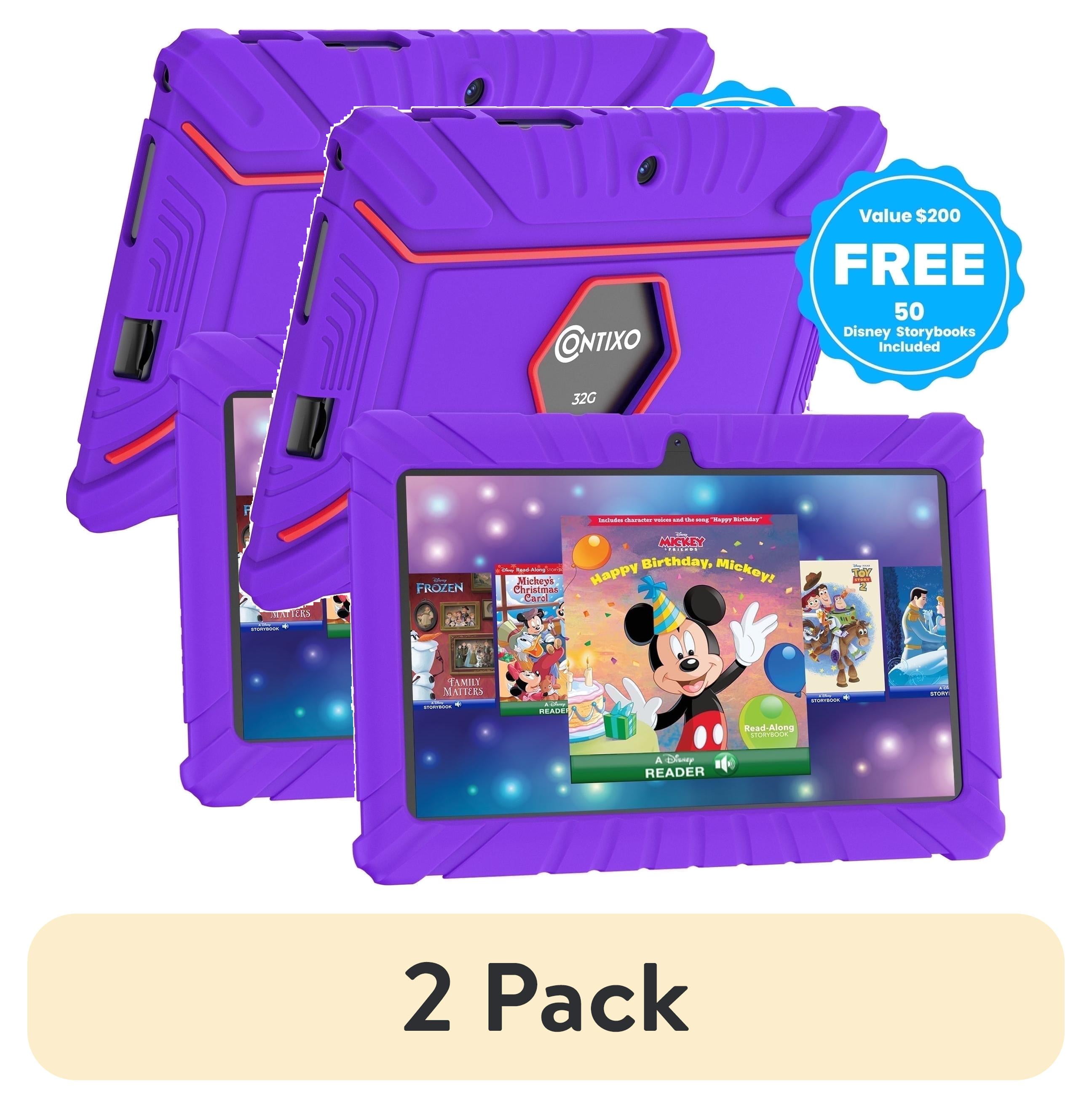(2 pack) Contixo 7" Kids Tablet, Ages 3-7, 50+ Disney eBooks, Kid-Proof ...