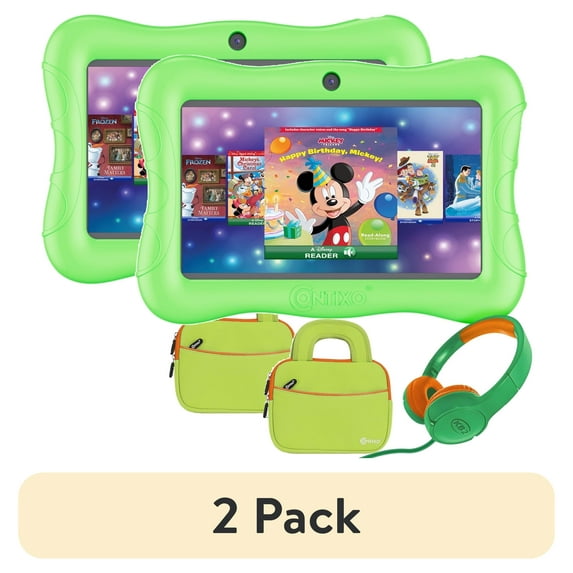 (2 pack) Contixo 7-Inch Kids Tablets Bundle, Educational Android Tablet ...