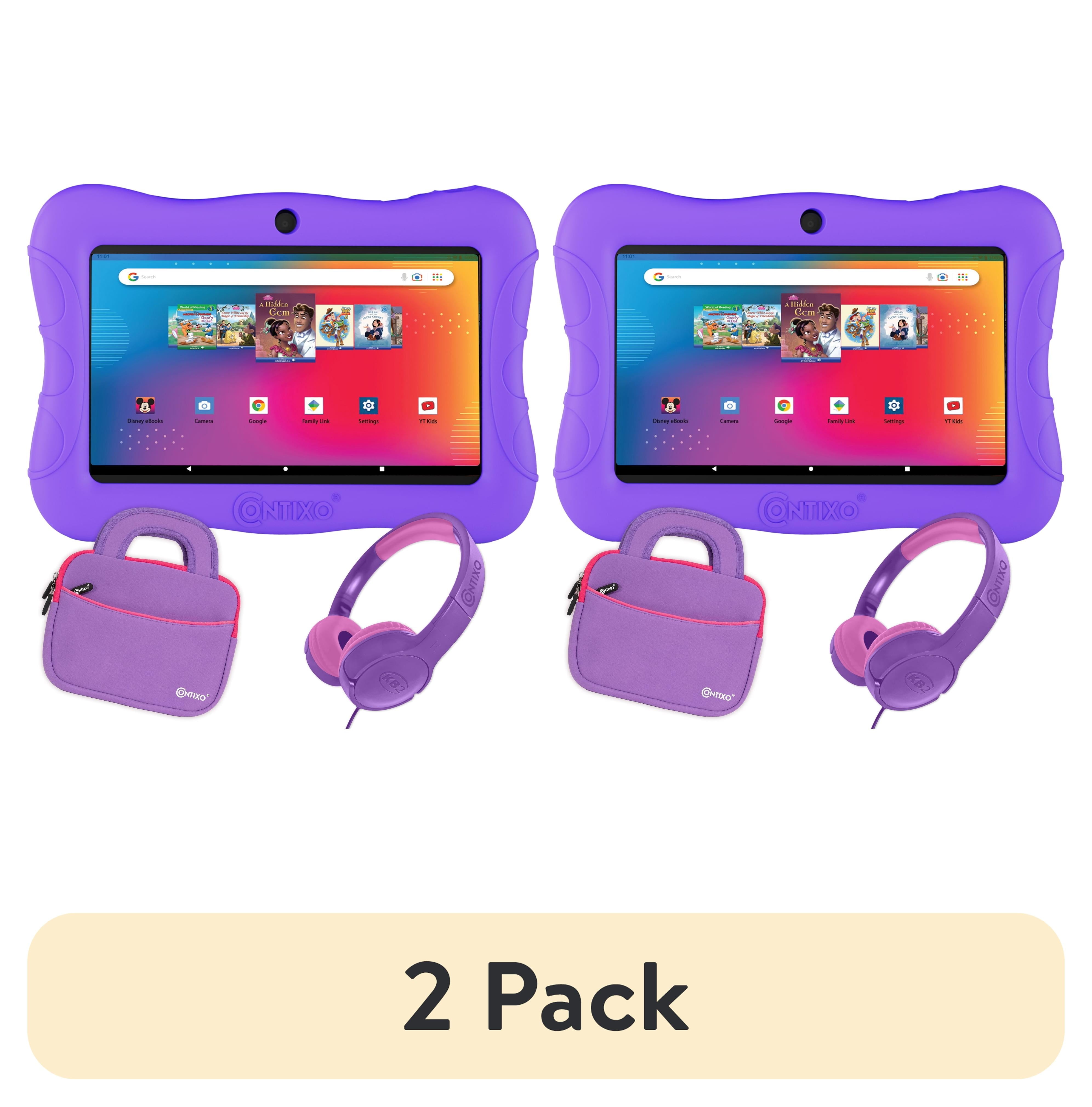 (2 pack) Contixo 7" Kids Tablet Bundle, Epic & Lingokids, Learning ...
