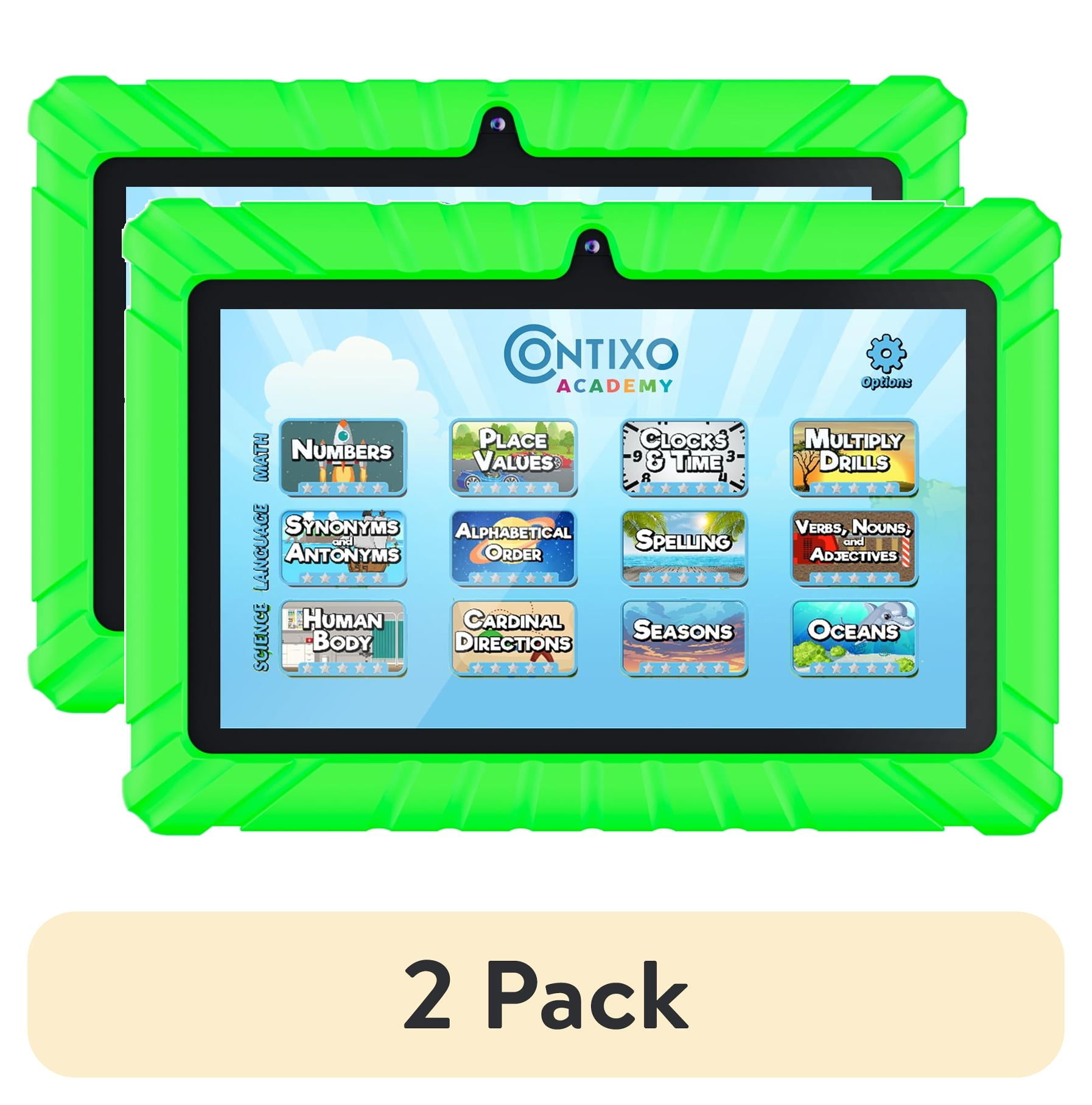 (2 pack) Contixo Kids Tablets Bundle, 7-Inch Android Tablet with ...