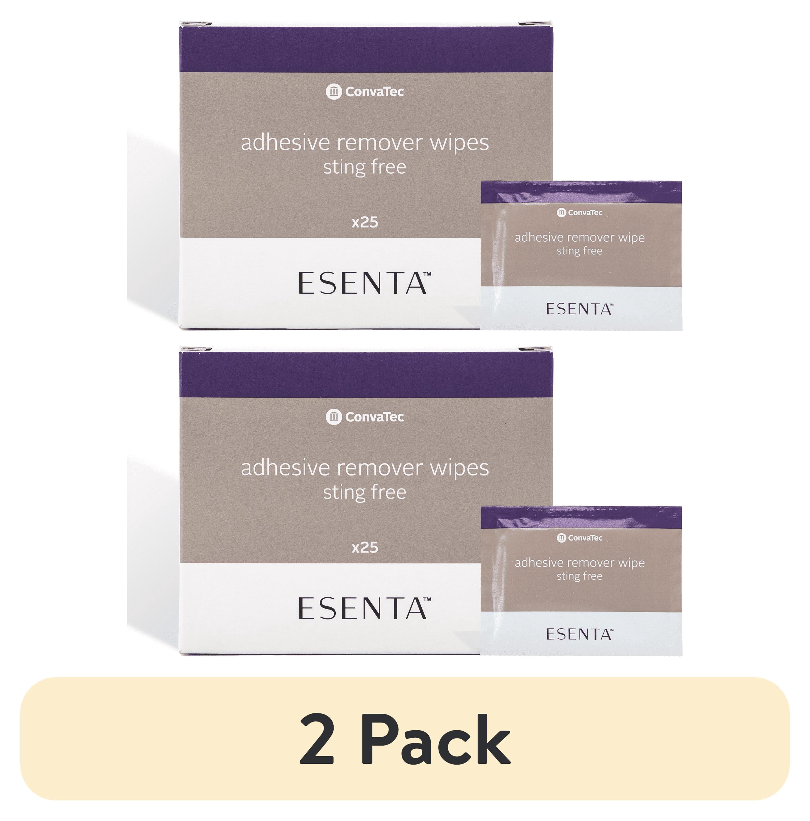 (2 pack) Convatec ESENTA Adhesive Remover Wipes, Alcohol-Free, 25ct Box ...